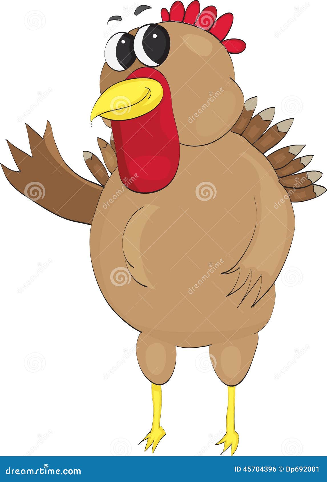 Happy turkey waving stock vector. Illustration of vector - 45704396