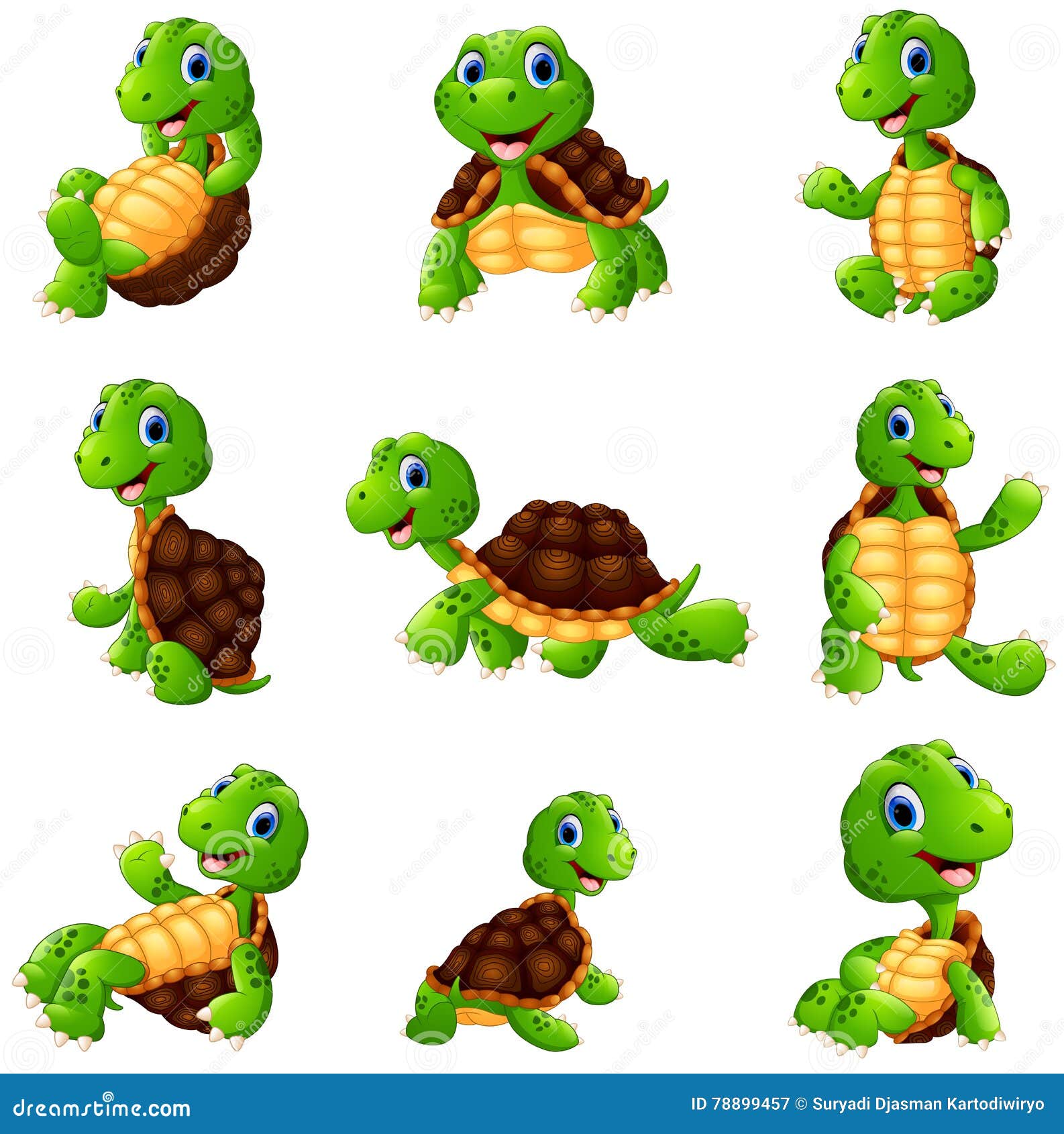 Happy Turtle With Bird Holding Star Shaped Balloon Vector Illustration ...