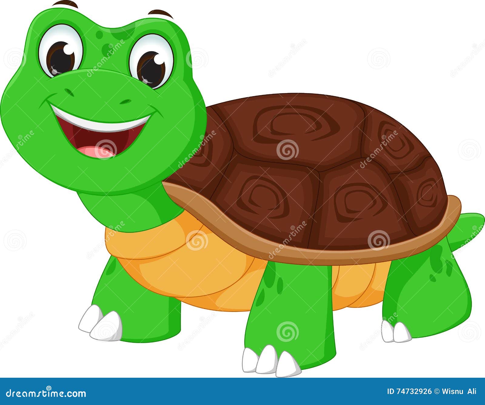 Happy turtle cartoon stock vector. Illustration of running - 74732926