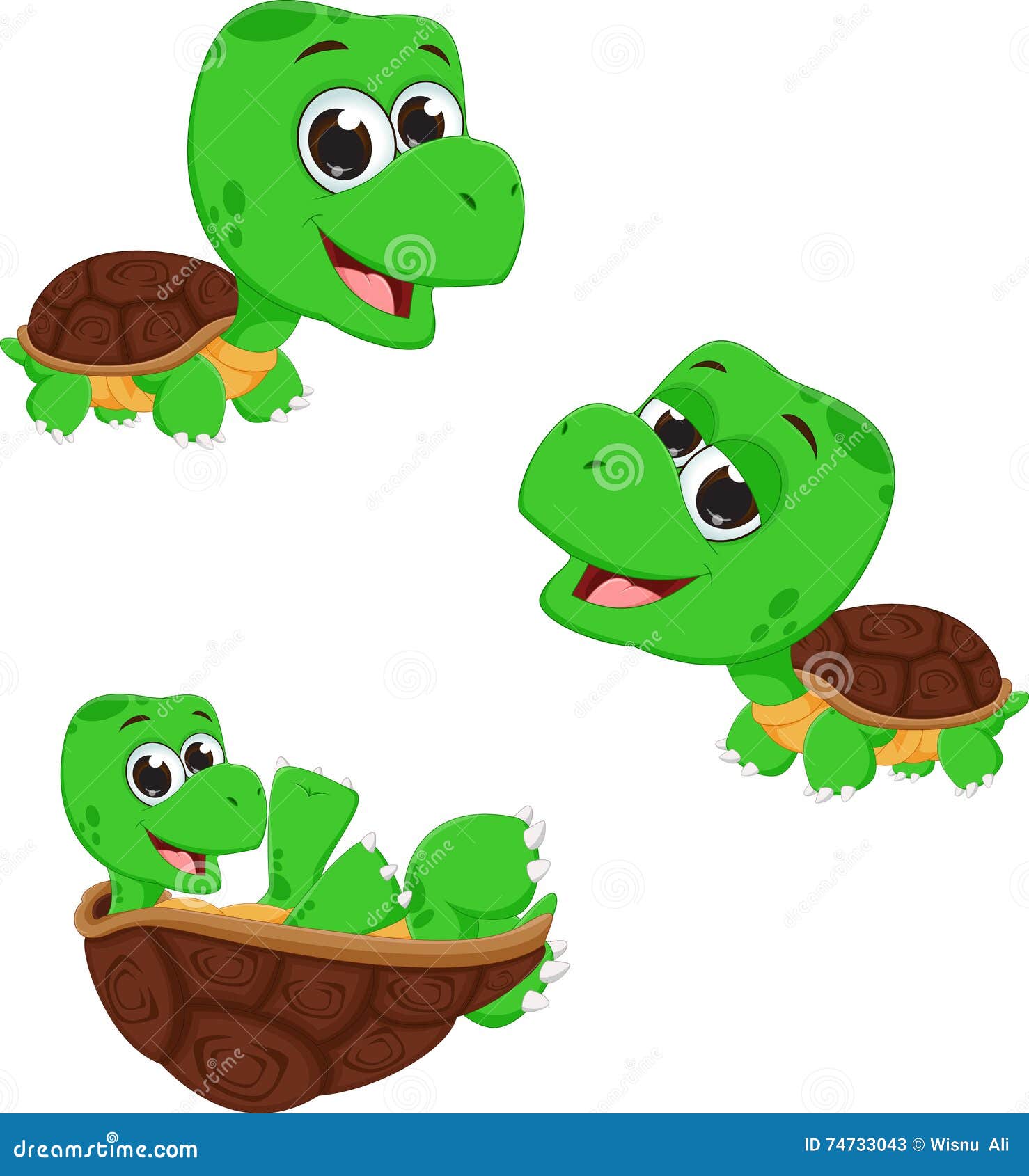 Happy turtle cartoon stock vector. Illustration of cheerful - 74733043