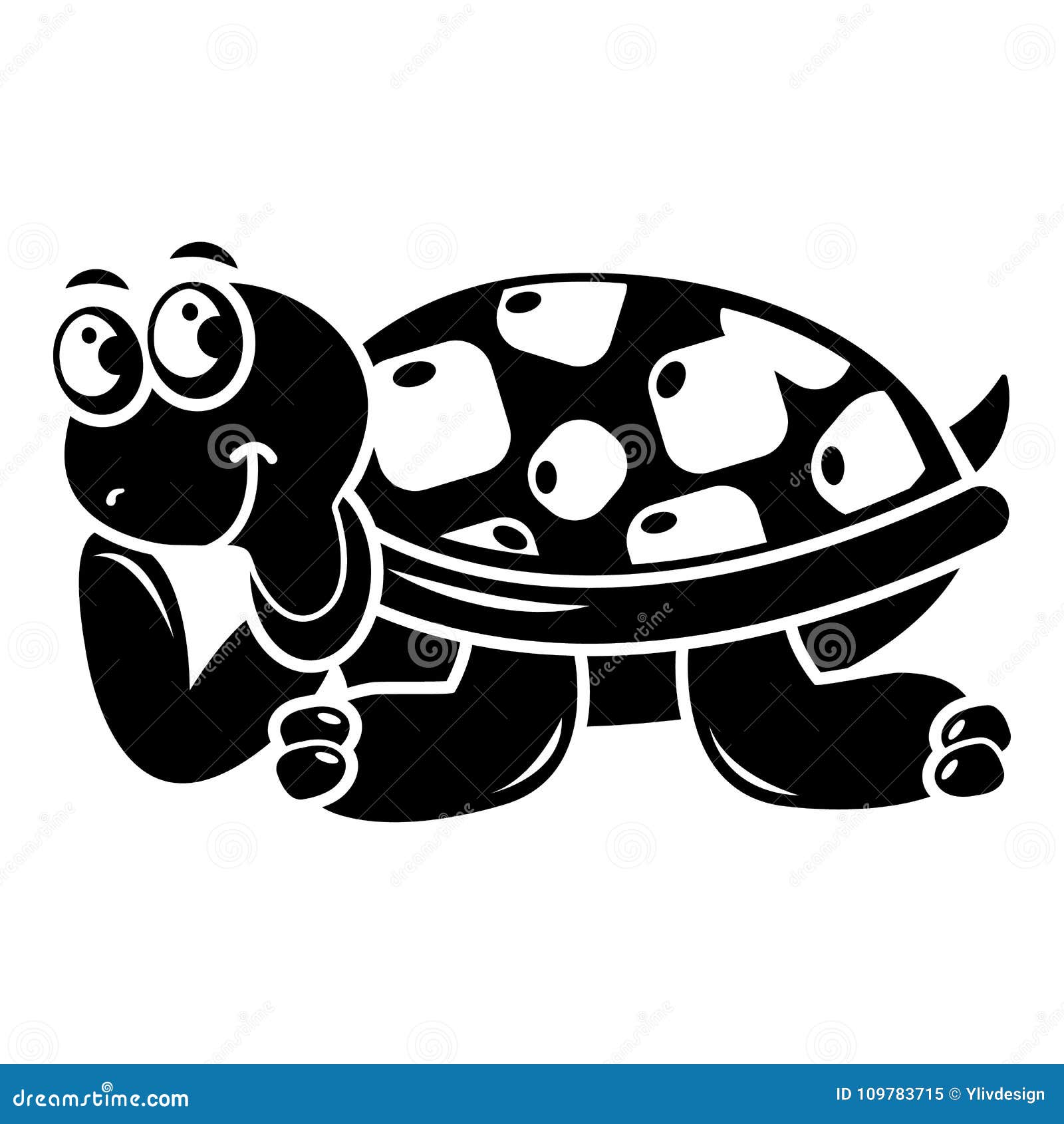 Happy Turtle Icon, Simple Style Stock Vector - Illustration of figure ...