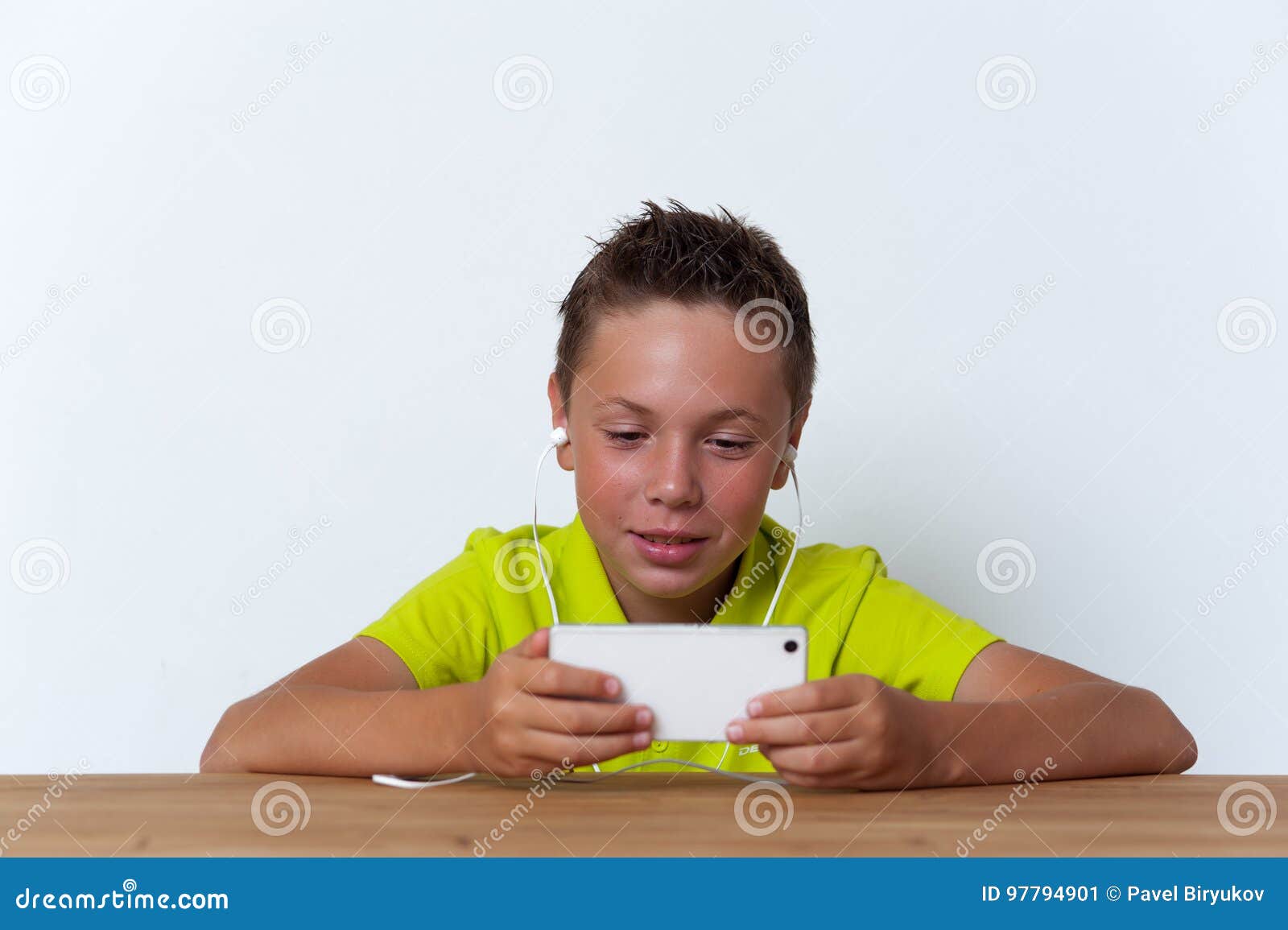 Happy Tween Child Using Mobile Phone Stock Image - Image of hold, phone ...