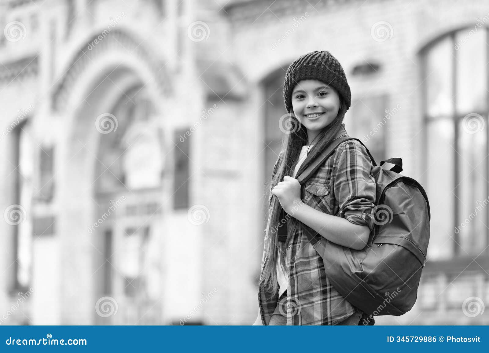 Happy Tween Girl On Blue Background, Happy Childhood Stock Image ...