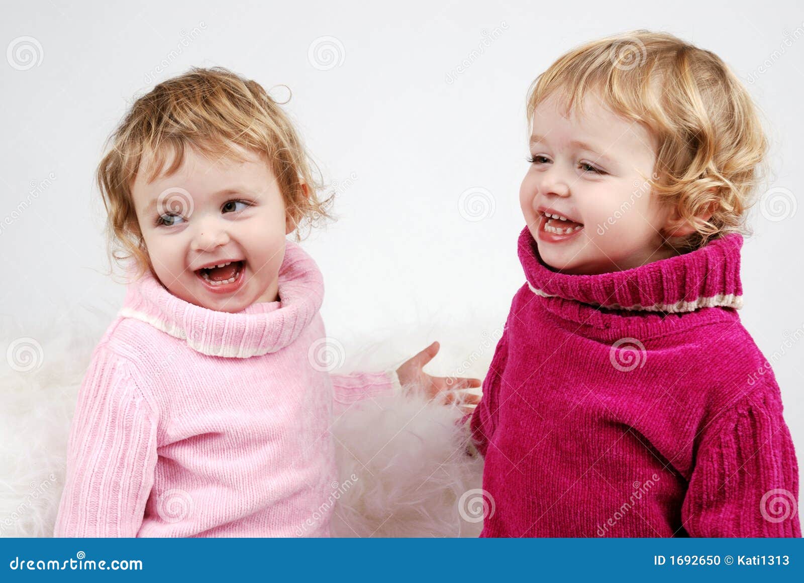 Happy twin girls stock photo. Image of sweet, years, laughter - 1692650