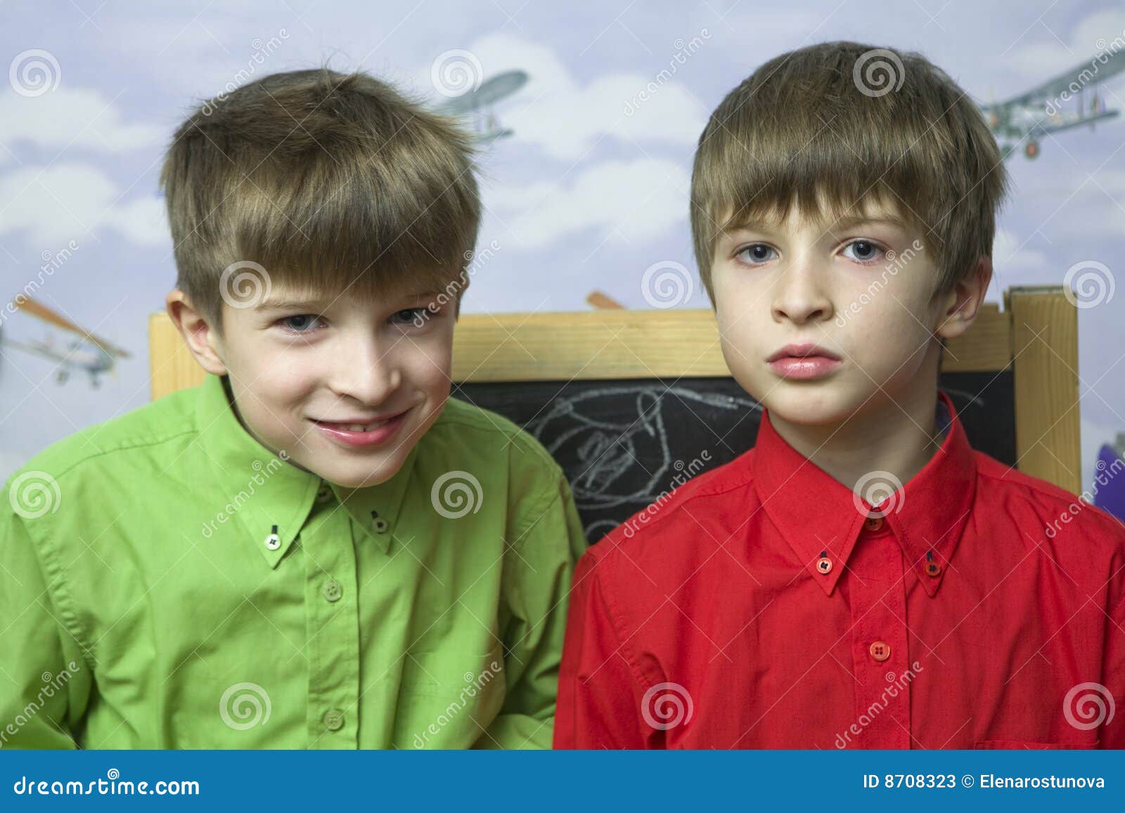 Men Twins Brothers Muscular Guys Sky Background. Men Strong Muscular ...