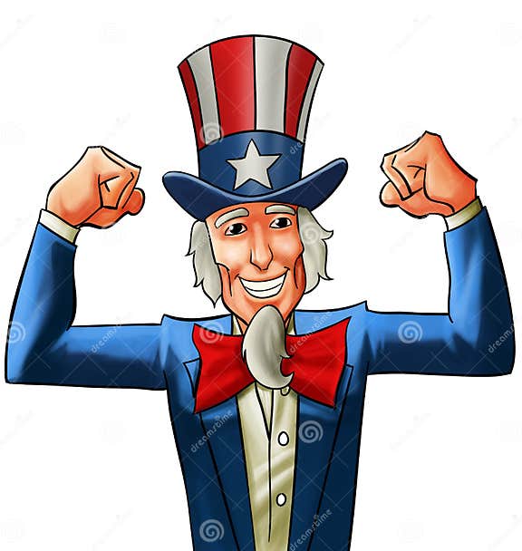 Happy uncle Sam stock illustration. Illustration of fourth - 19429232