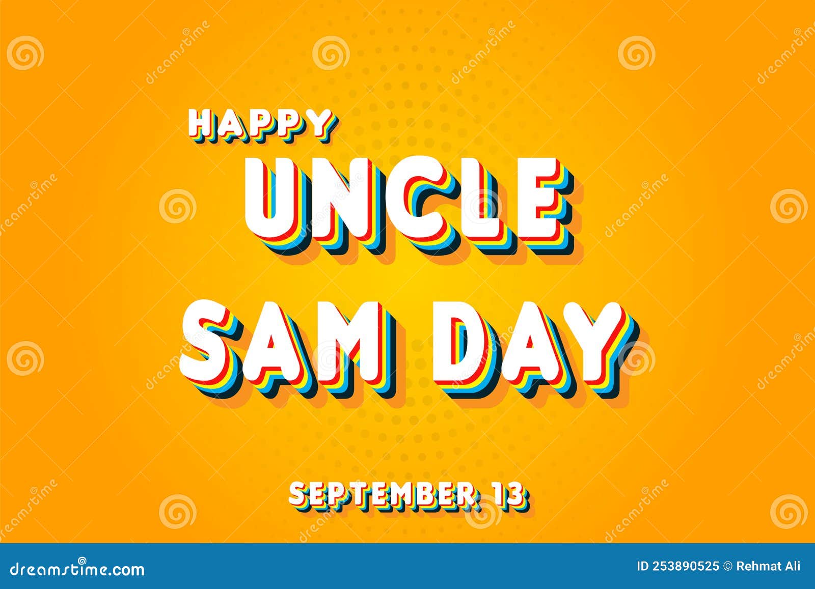 Happy Uncle Sam Day, September 13. Calendar of September Retro Text ...
