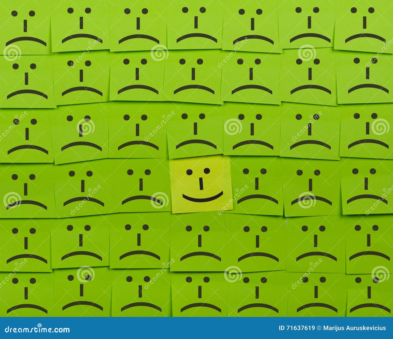 Happy and Unhappy Concept. Background of Sticky Notes. Stock Image ...