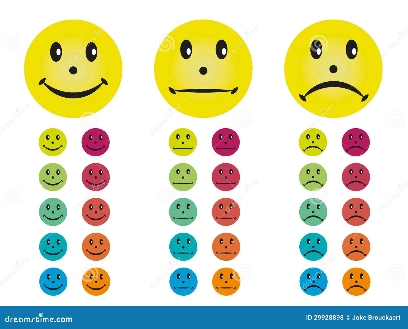 Smileys in Different Colors Stock Illustration - Illustration of ...