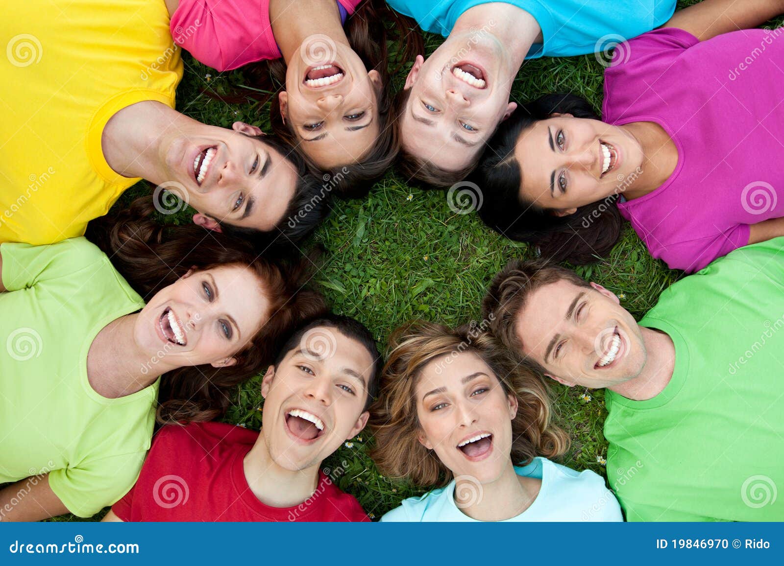 Happy united friends stock photo. Image of green, lifestyle - 19846970