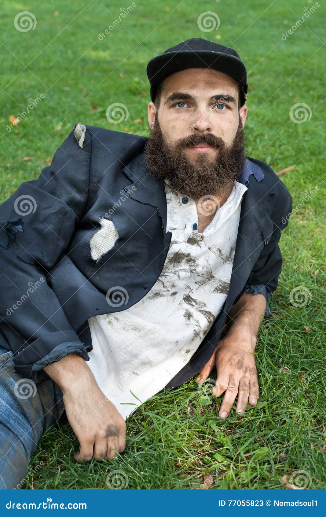 Happy vagrant stock image. Image of sleeping, destitution - 77055823