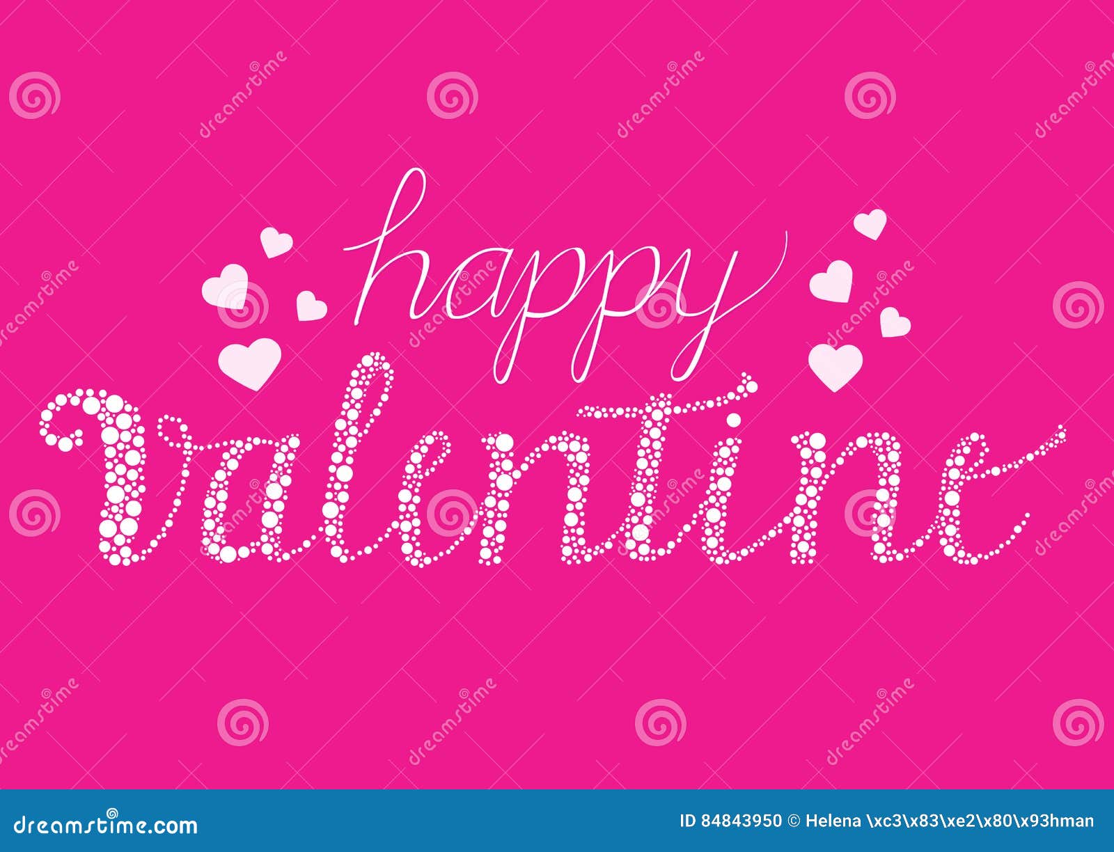 Happy Valentine Card with Brush Script Letters Stock Vector ...