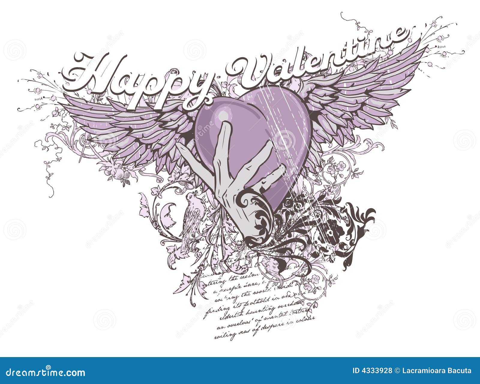 Happy Valentine Design stock vector. Illustration of holding - 4333928