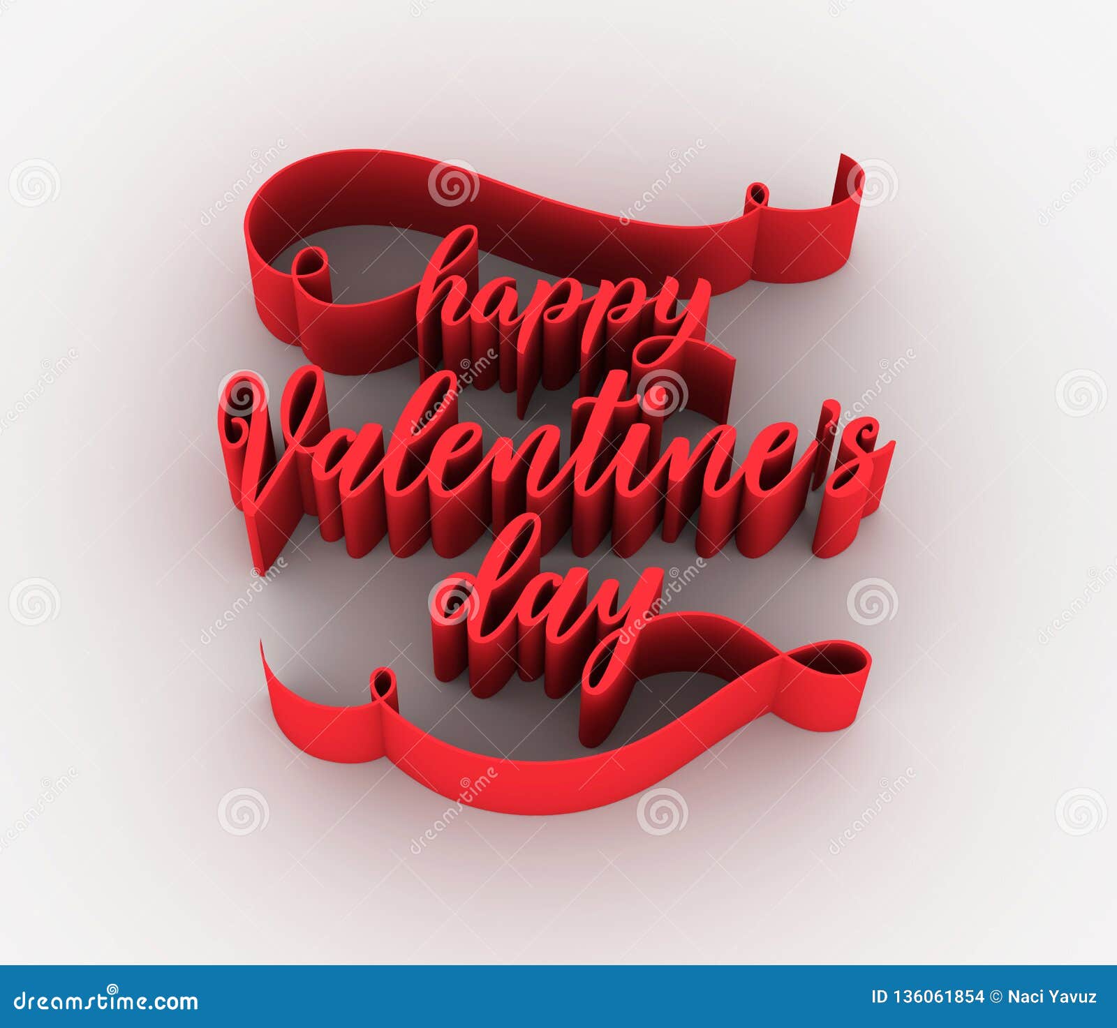 Happy Valentine`s Day Illustration, 3d Text Rendering Stock ...