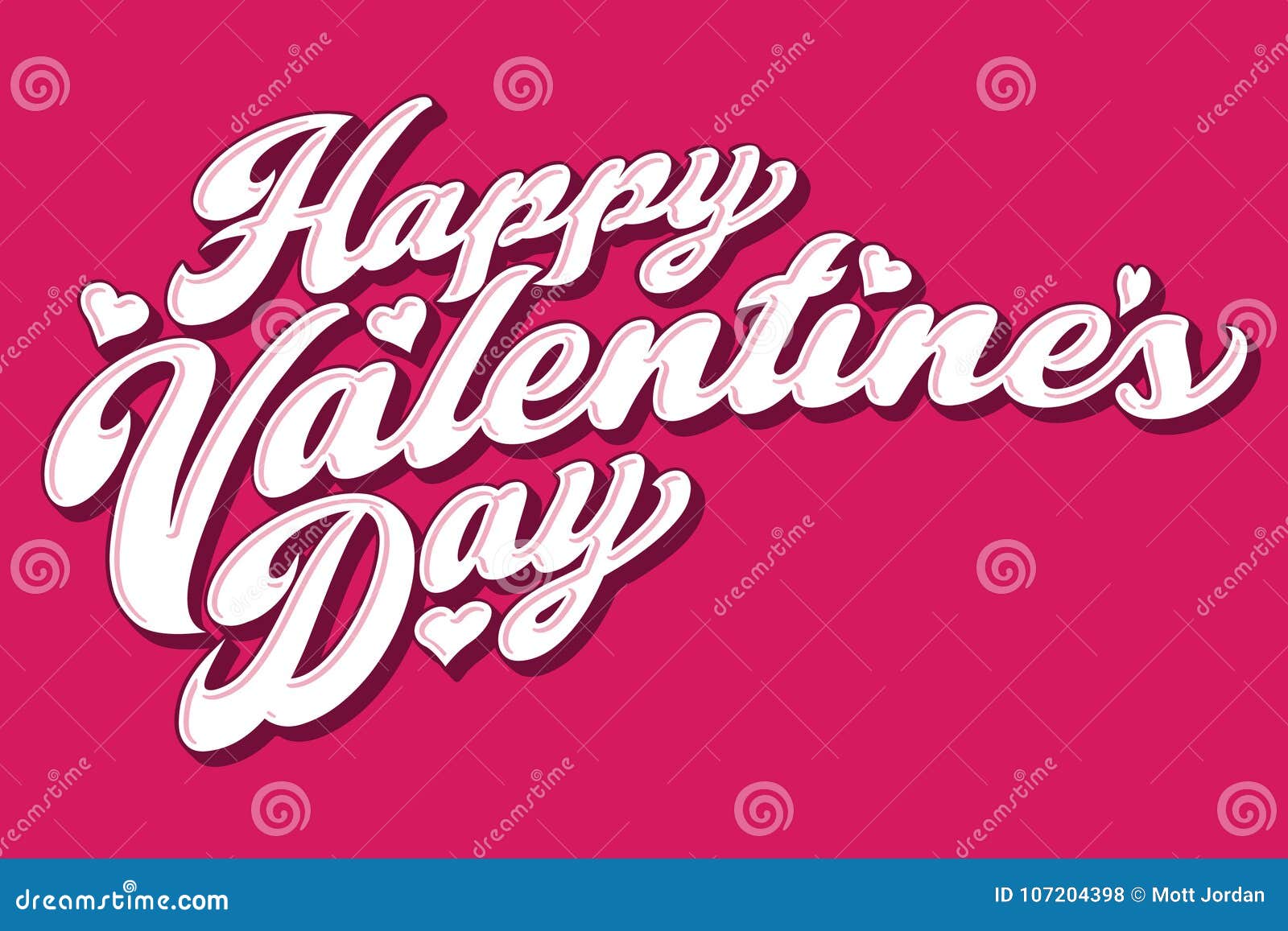 Happy Valentine`s Day Bold Script Stock Vector - Illustration of ...