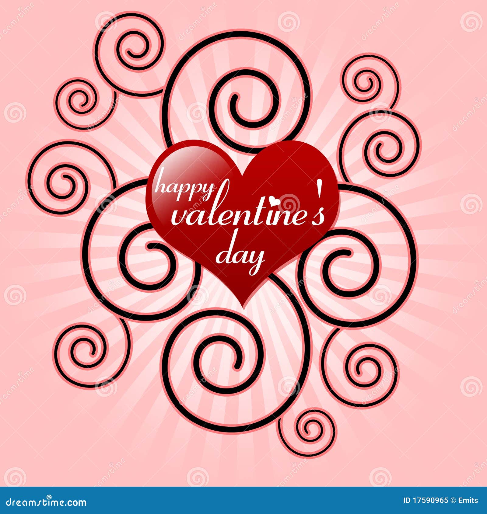 Happy Valentine S Day Message in Red Heart Stock Illustration ...