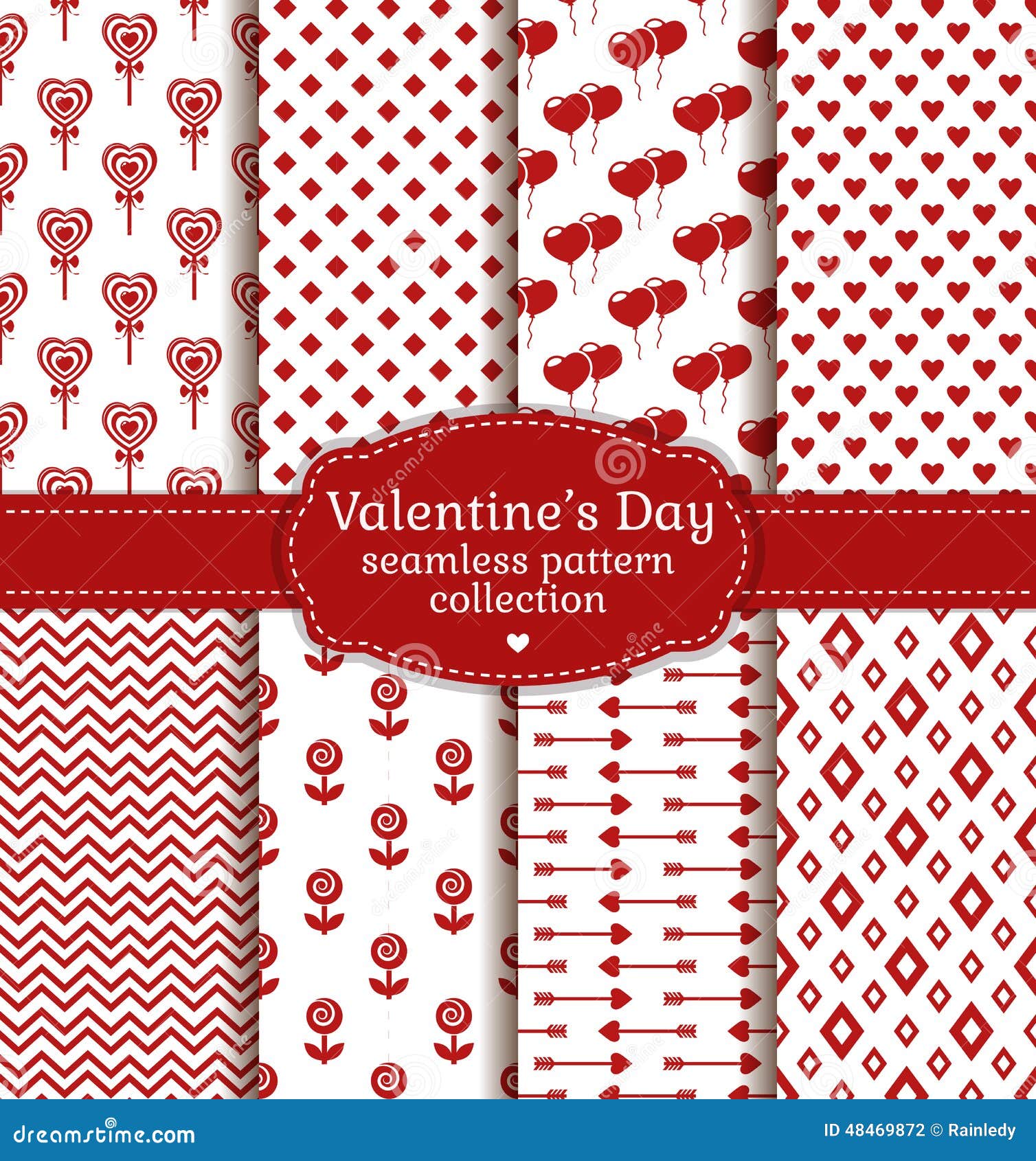 Happy Valentine S Day! Set of Love and Romantic Seamless Pattern Stock ...