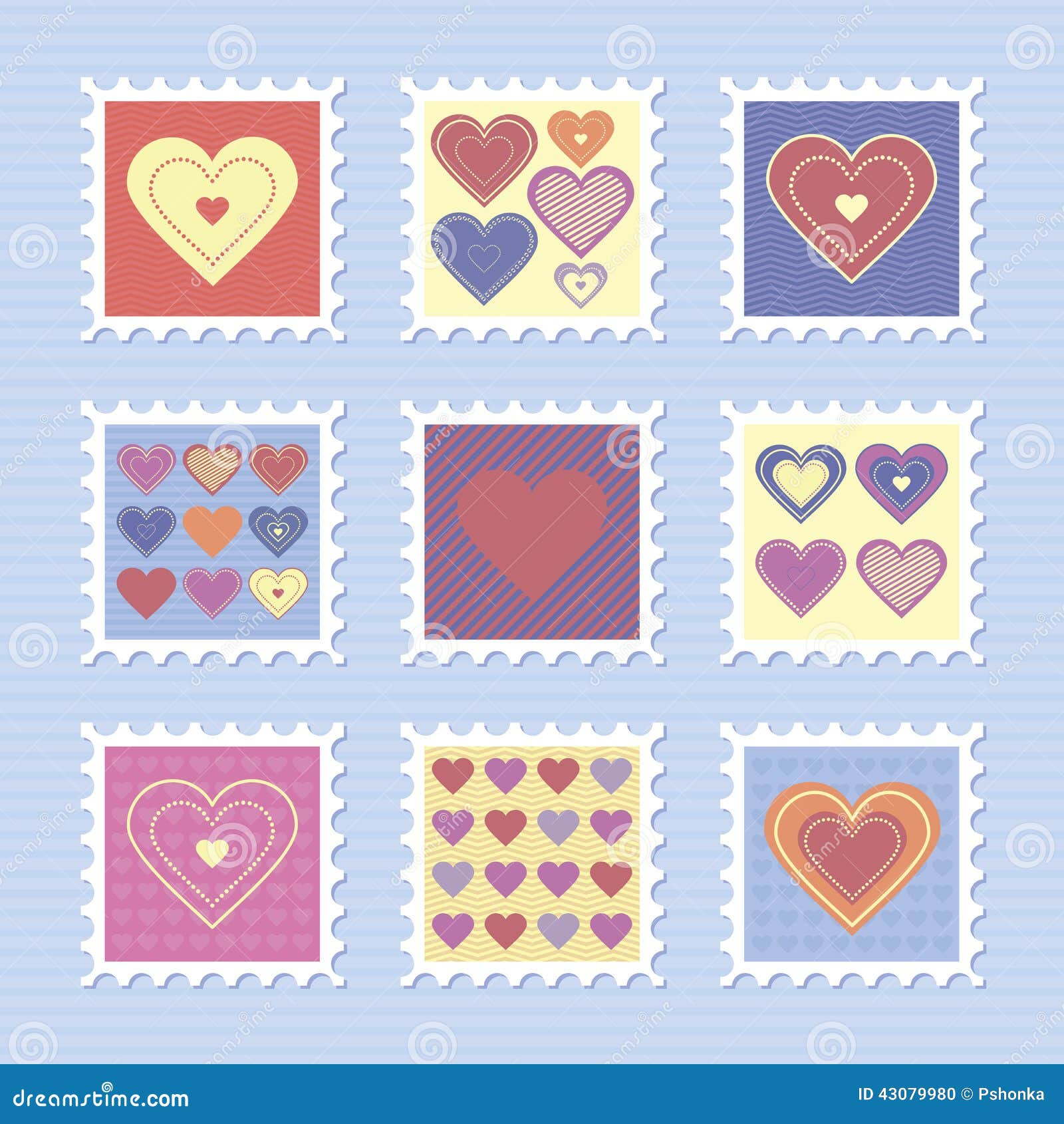 Happy Valentine S Day Stamps Stock Vector - Illustration of design ...