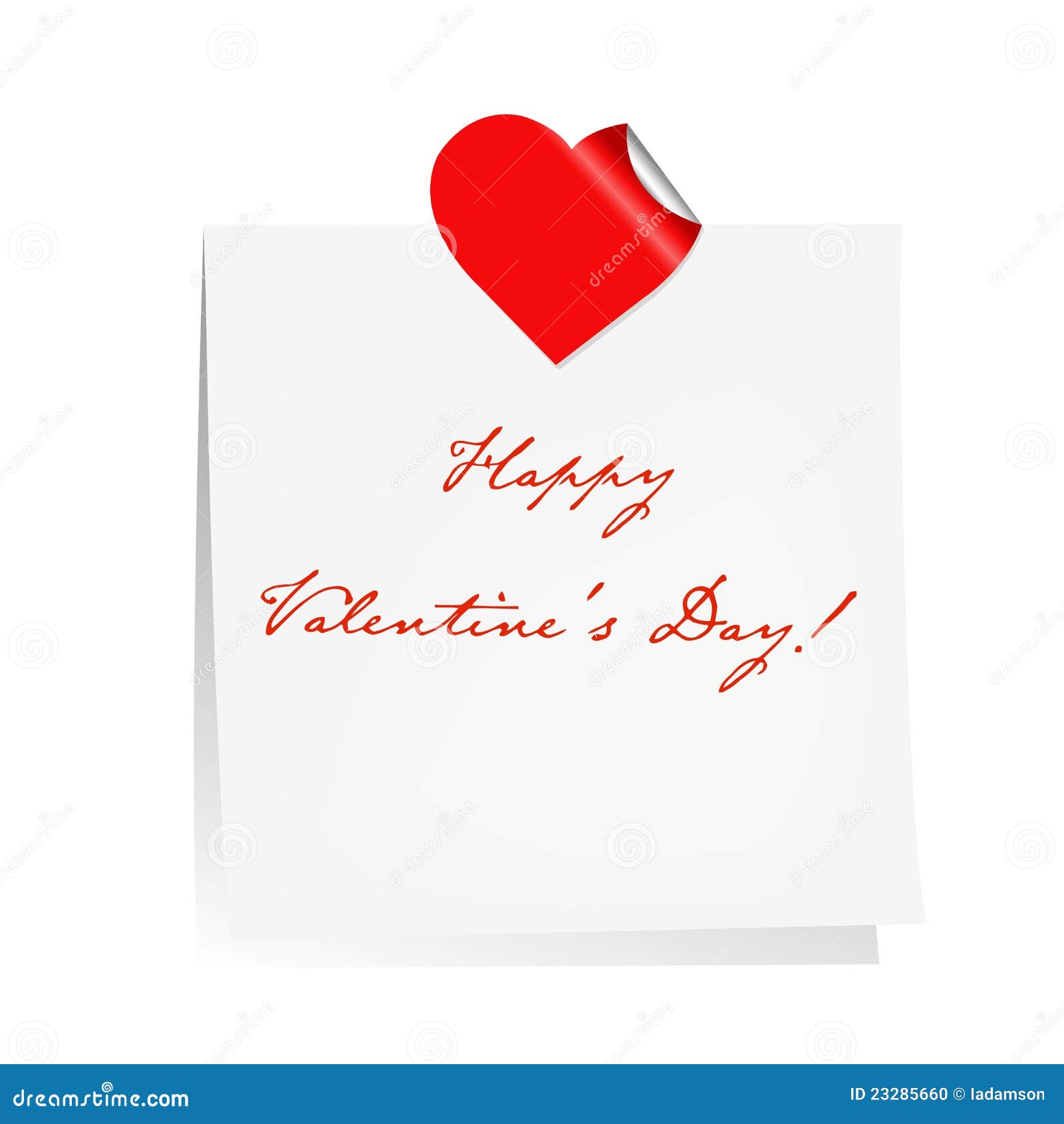 Happy Valentines Day Blank Note Paper Stock Vector - Illustration of ...