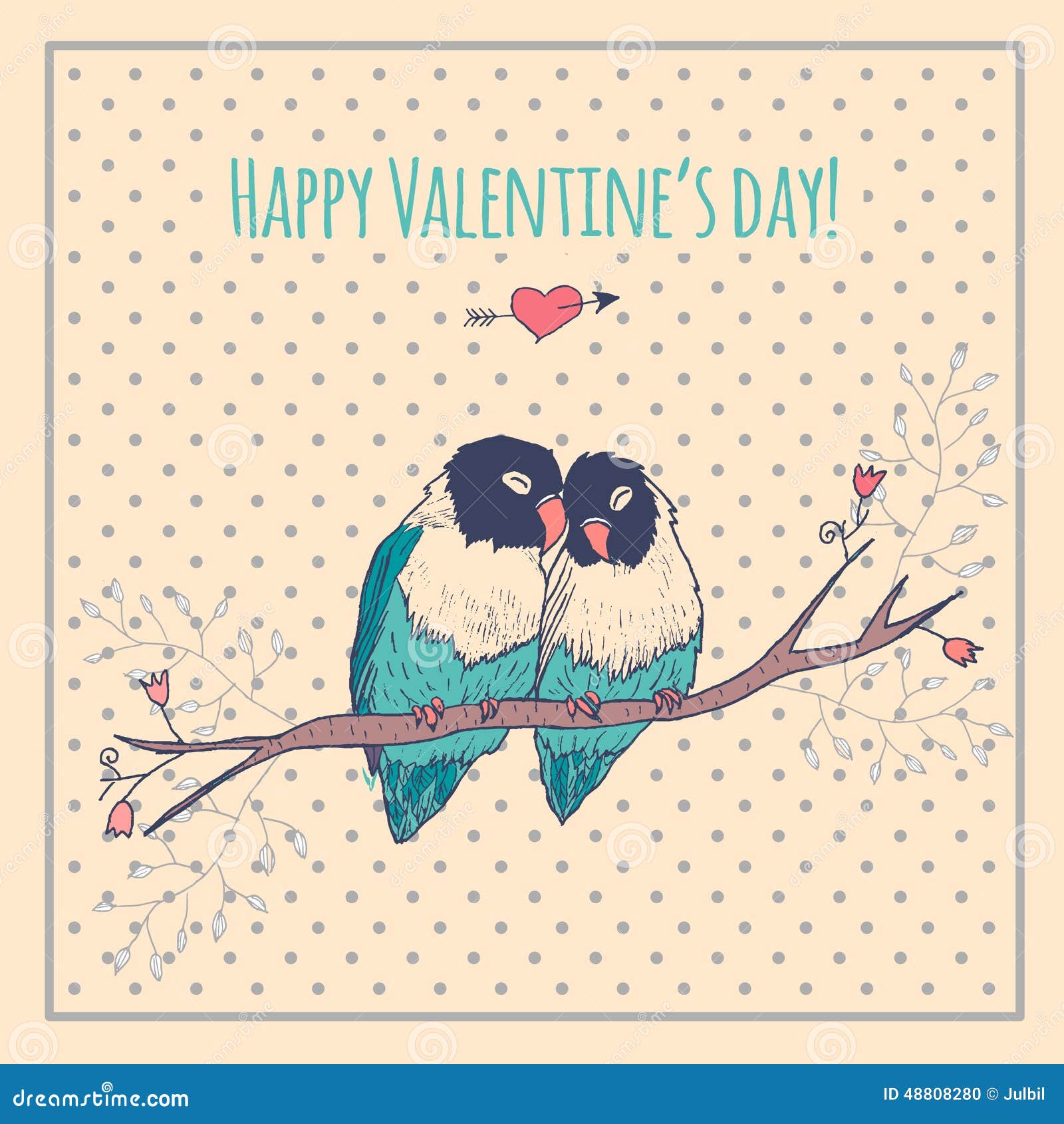 Love Birds In Love On Pastel Color Background Cartoon Vector ...
