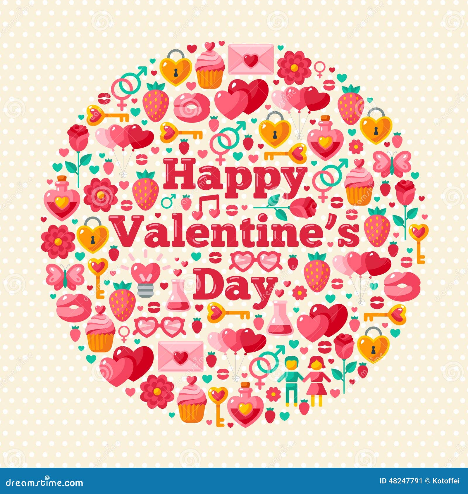Happy Valentines Day Concept with Icons Stock Vector - Illustration of ... Happy Valentines Day Concept with Icons Stock Vector - Illustration of ...