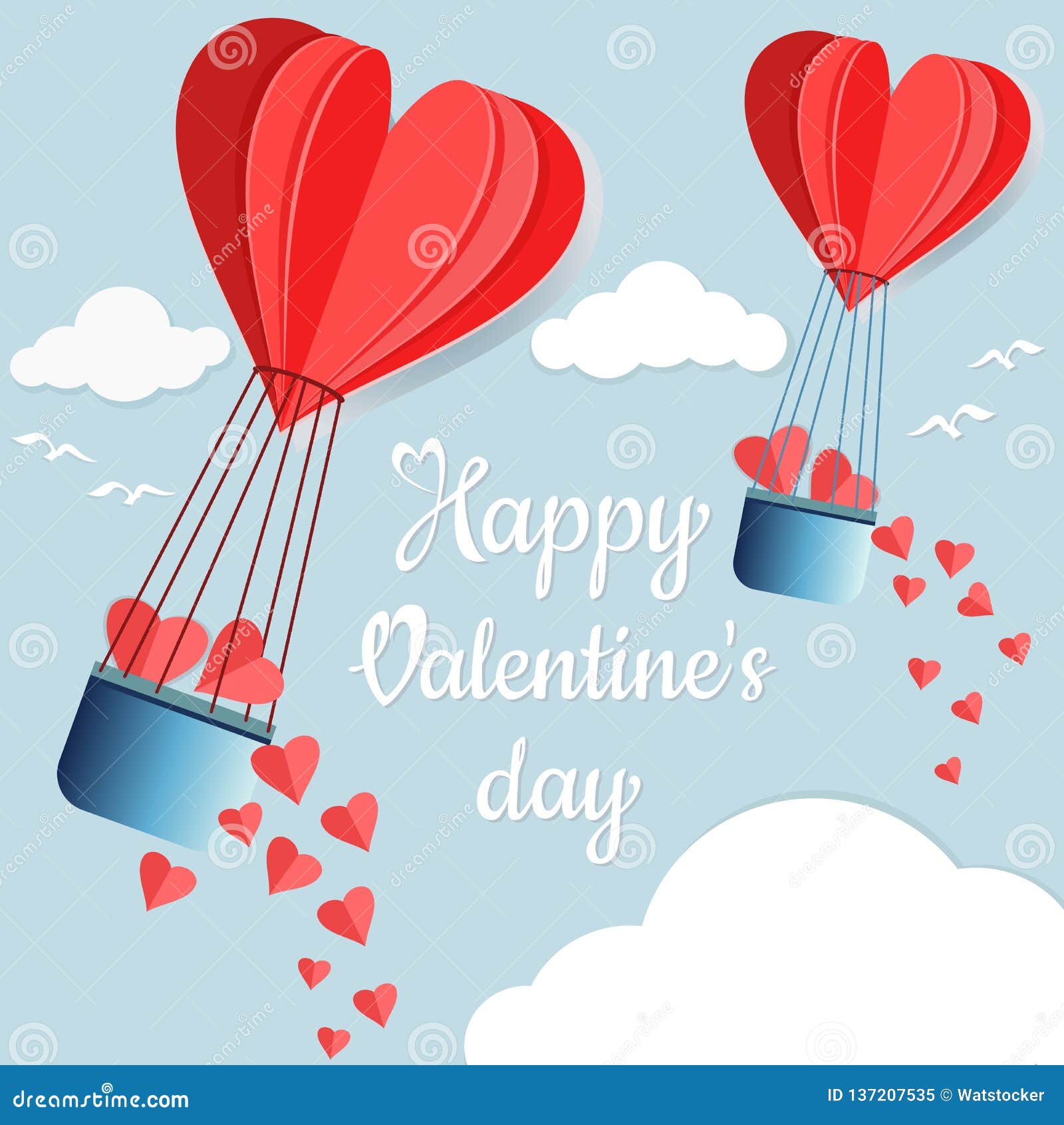 Heart Shape Flying Hot Air Balloon, Paper Cut Style for Valentine Card ... Heart Shape Flying Hot Air Balloon, Paper Cut Style for Valentine Card ...