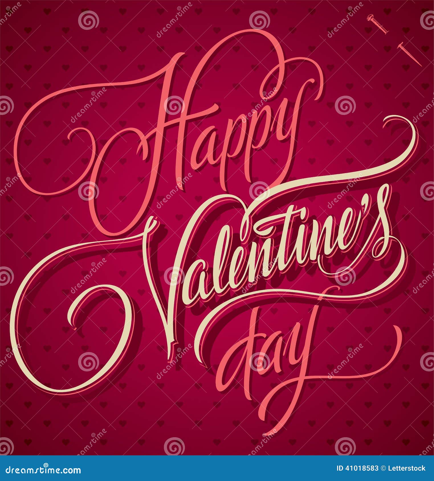 HAPPY VALENTINES DAY Hand Lettering (vector) Stock Vector ...