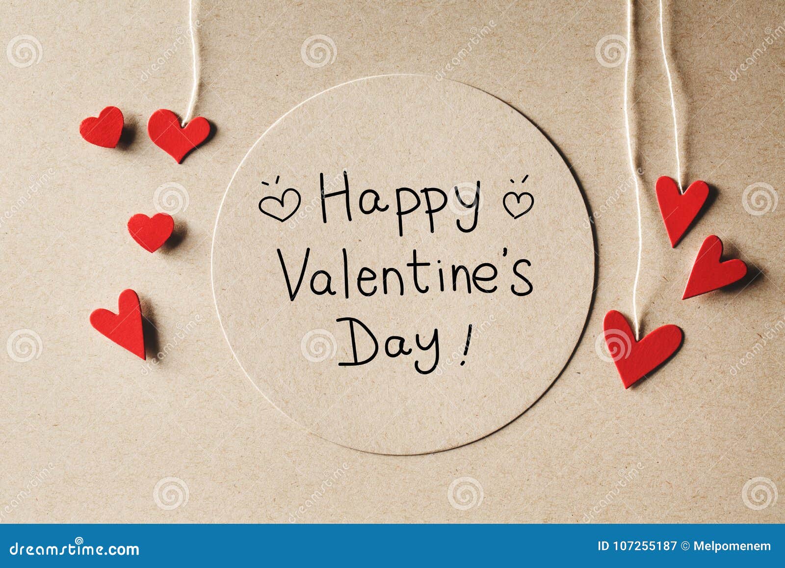 Happy Valentines Day Message with Small Hearts Stock Image - Image of ...