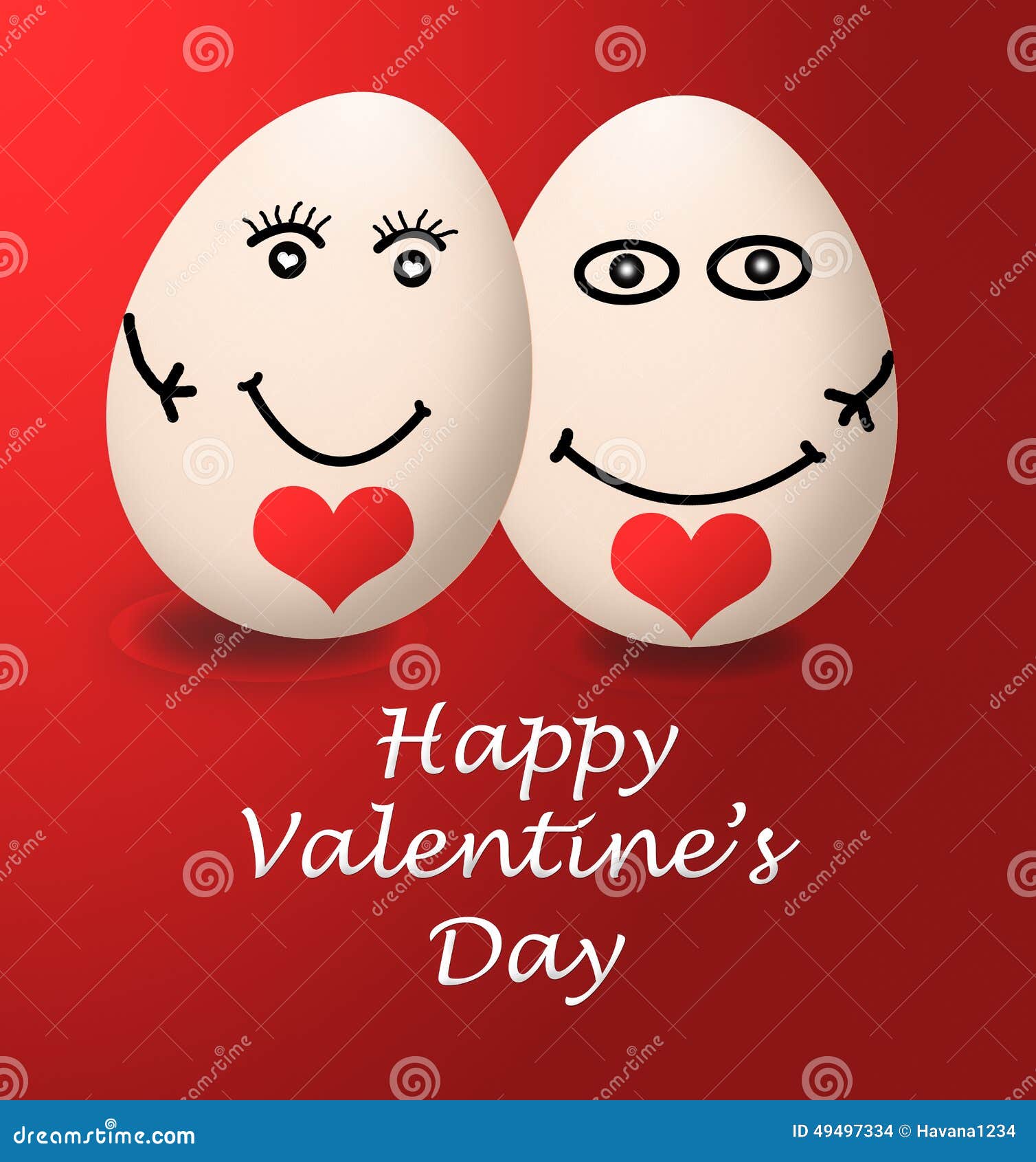 A Happy Valentines Day My Egg Love Red Heart Stock Illustration ...