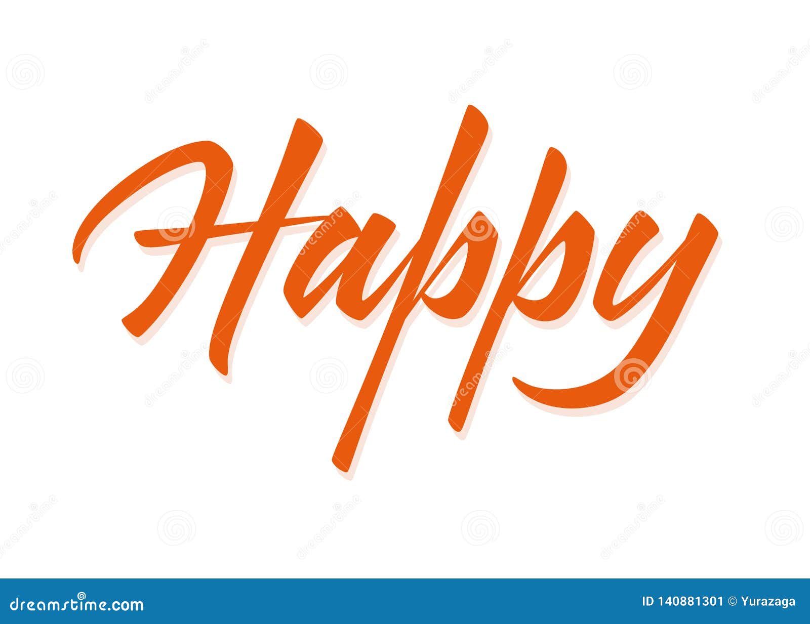 Happy vector lettering stock vector. Illustration of lettering - 140881301