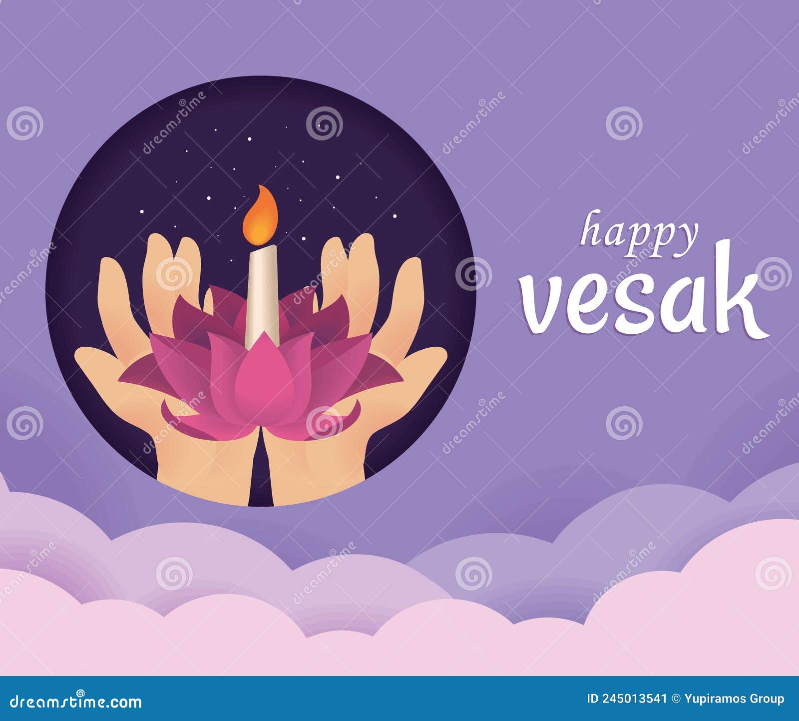 Happy vesak card stock vector. Illustration of poster - 245013541