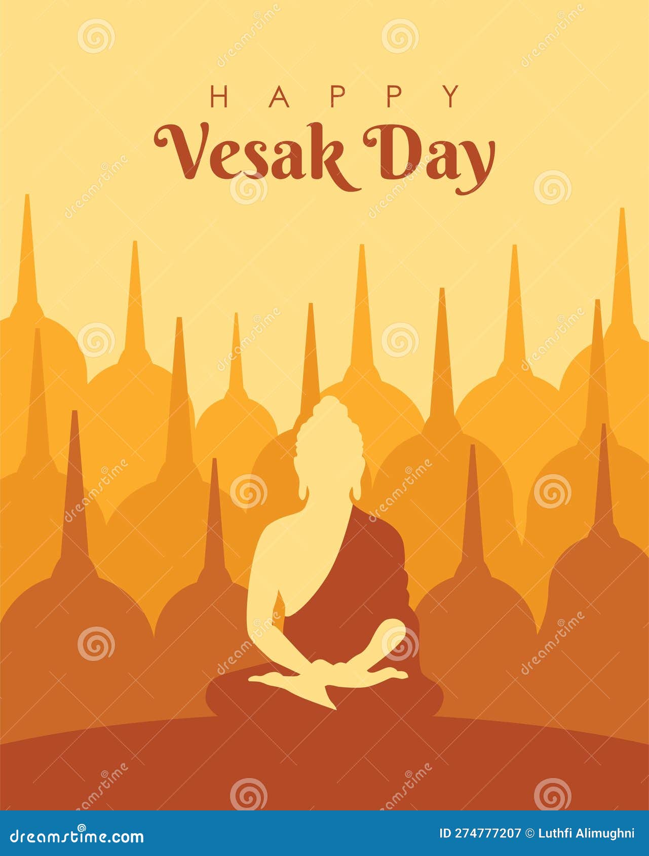 Happy Vesak Day Poster Template Cartoon Vector | CartoonDealer.com ...