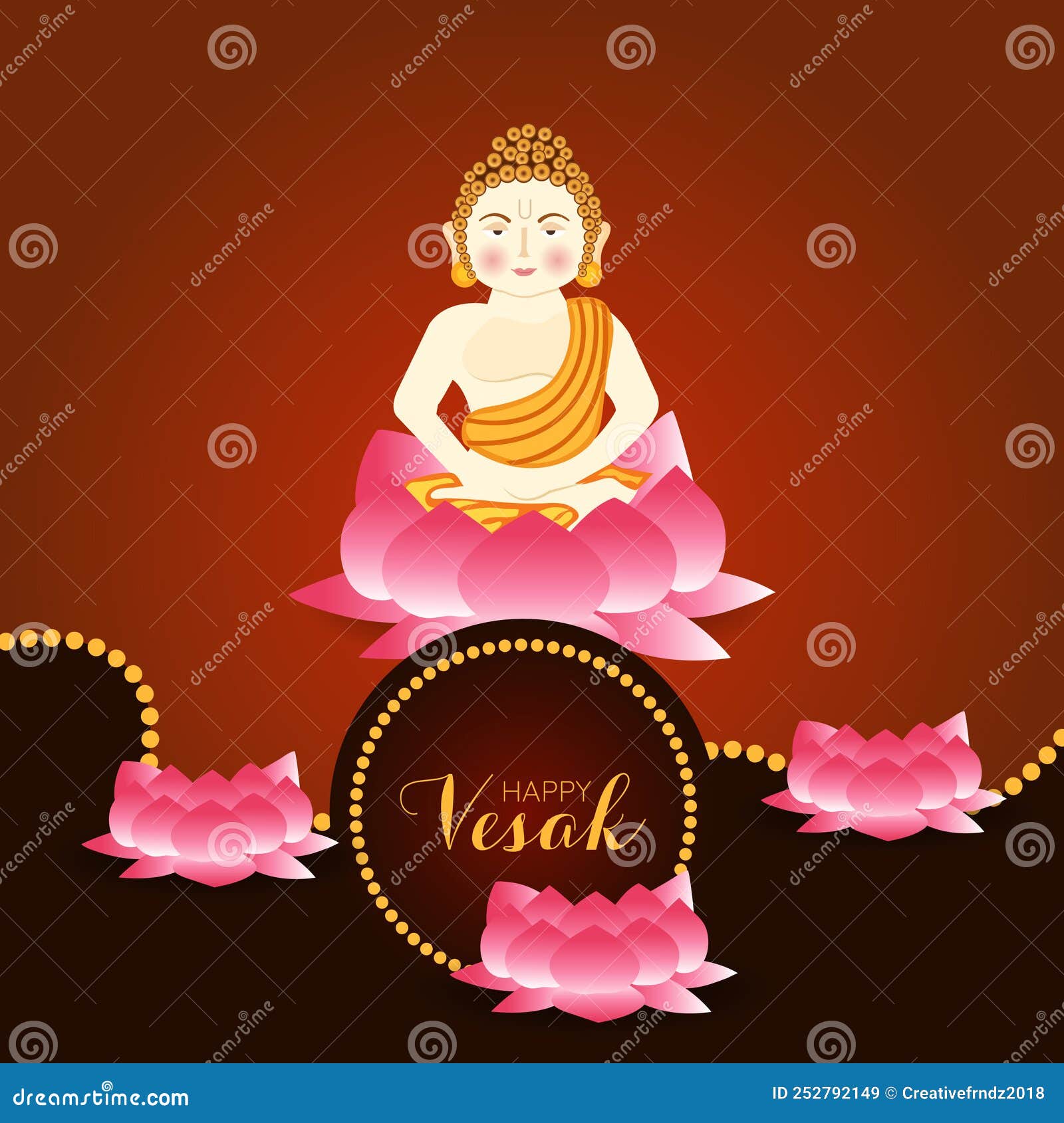 Happy Vesak Greeting Card Design Stock Vector - Illustration of ...