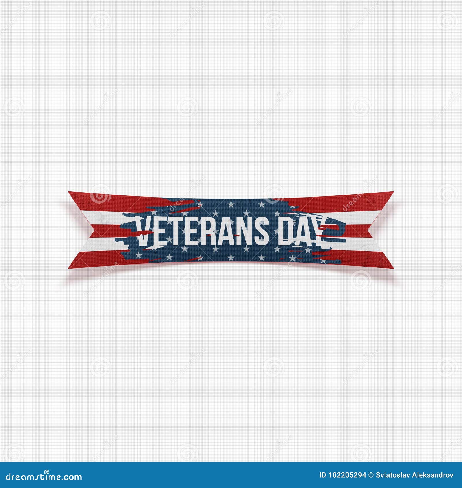 Happy Veterans Day Vector Festive Ribbon Stock Vector - Illustration of ...