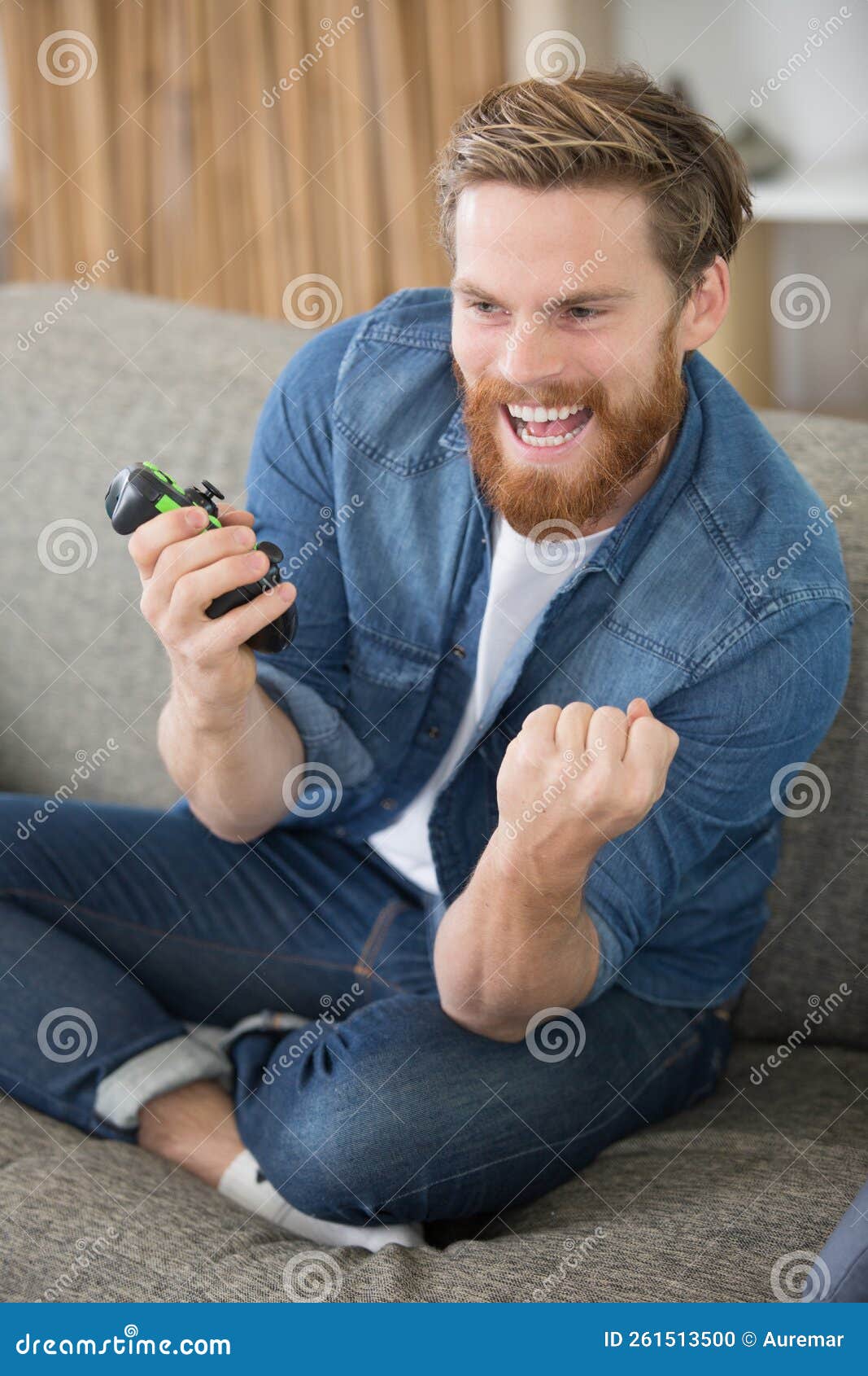 Happy Video Gamer Addicted Man Stock Photo - Image of enjoy, activity ...