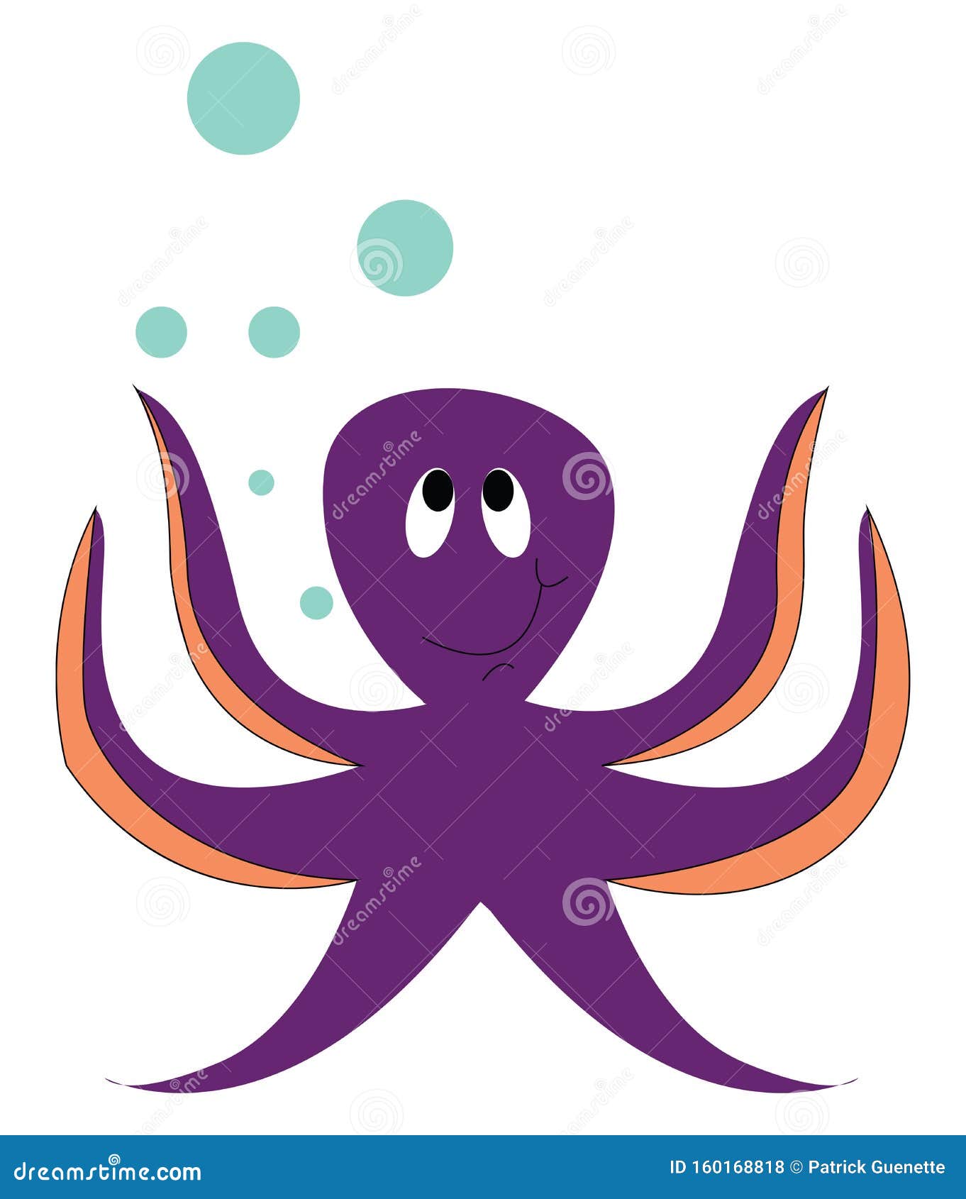 A Violet Octopus, Vector or Color Illustration Stock Illustration ...