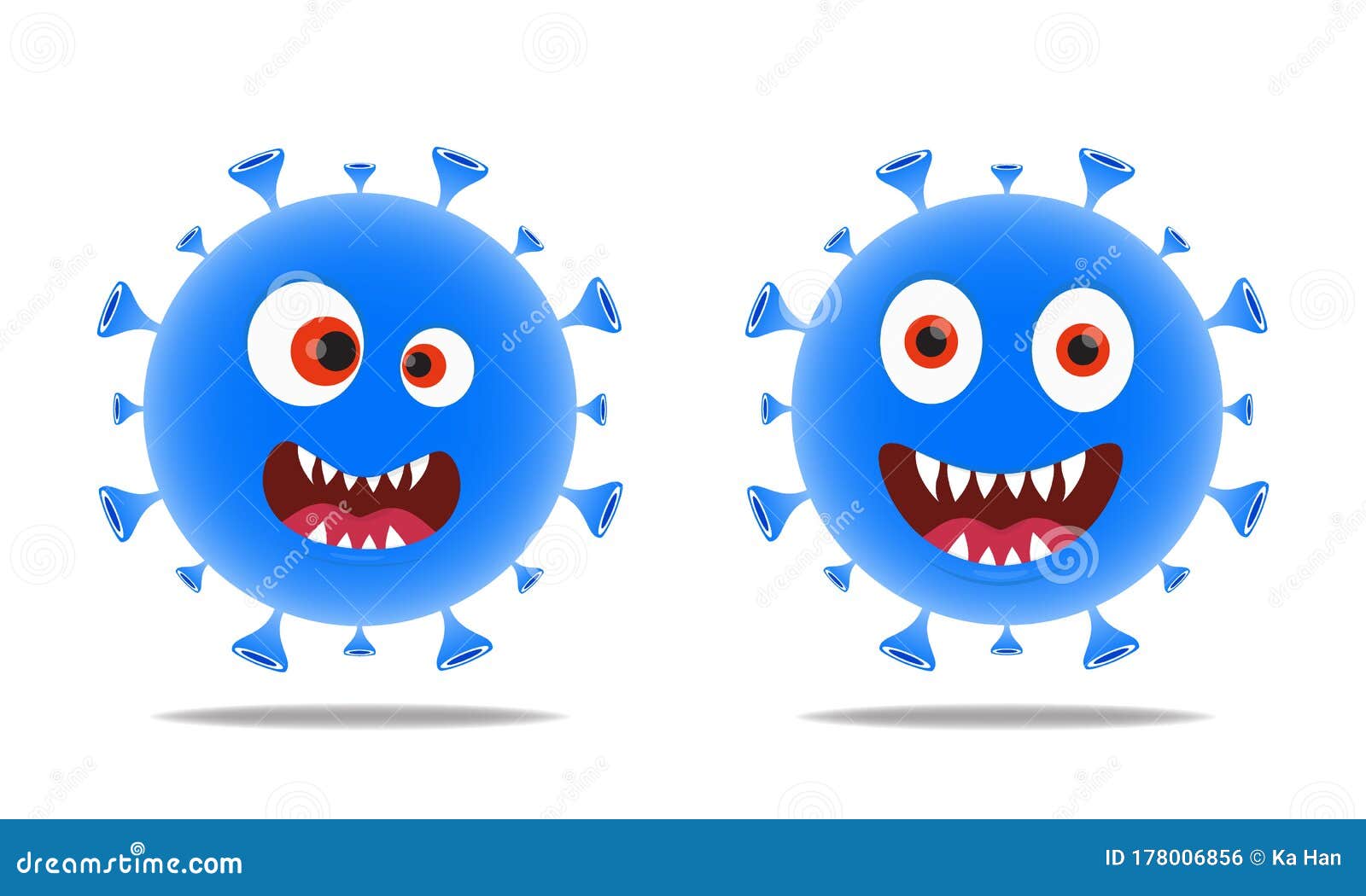Happy Virus Mascot Vector Illustration, Bacteria Images Stock Vector ...