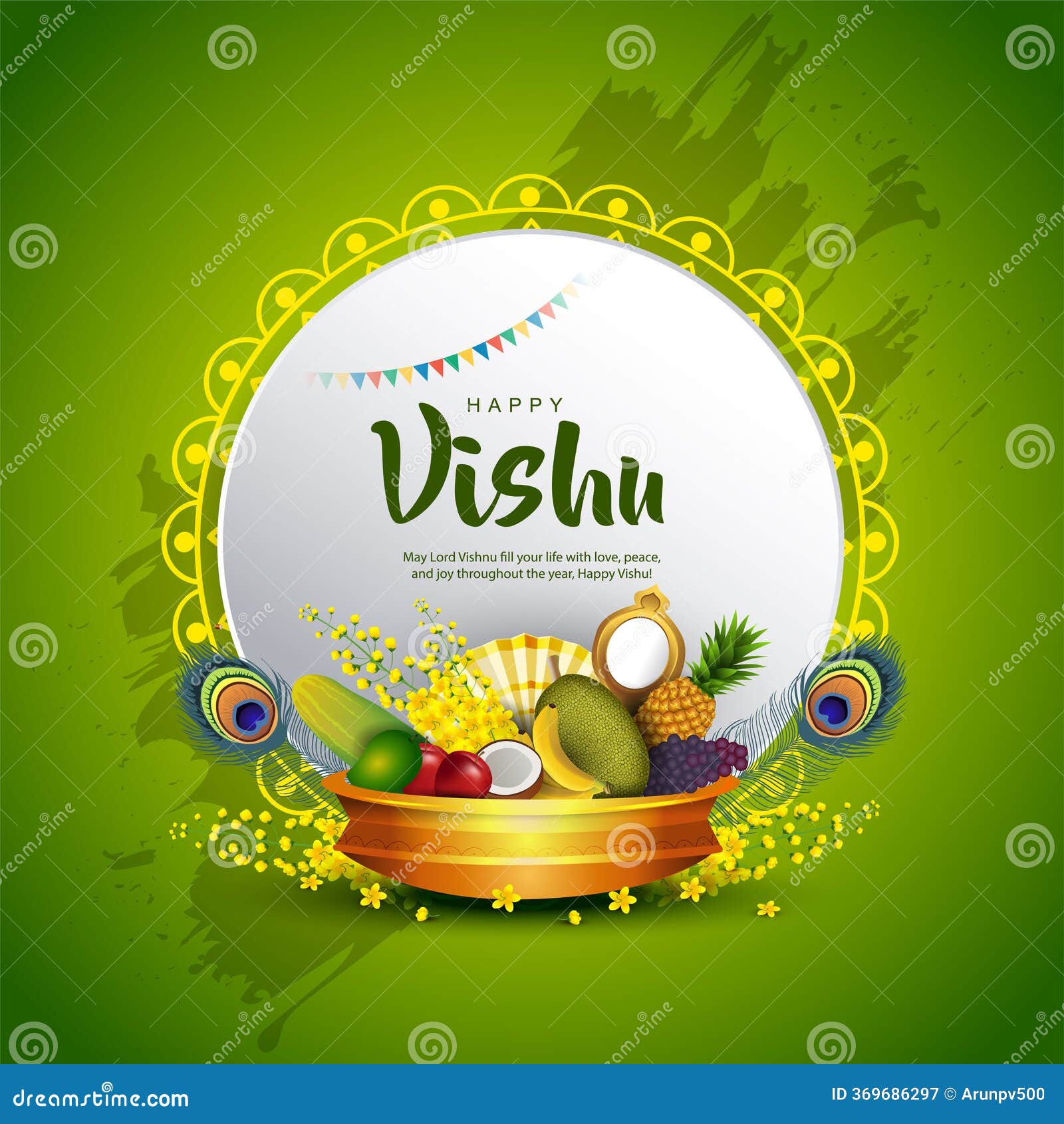 Happy Vishu Festival Horizontal Banner Flat Cartoon Hand Drawn ...
