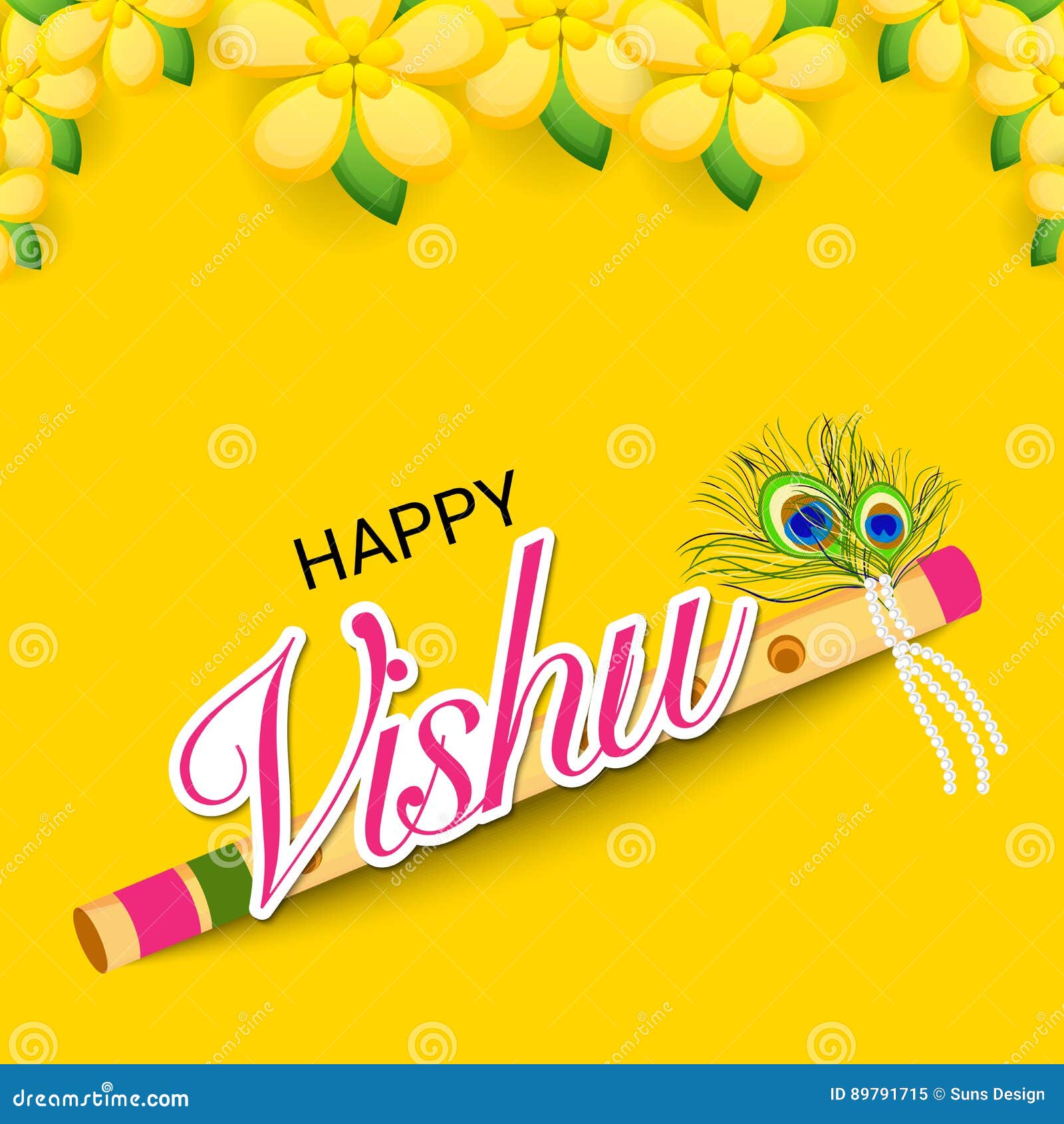 Happy Vishu. stock illustration. Illustration of greeting - 89791715
