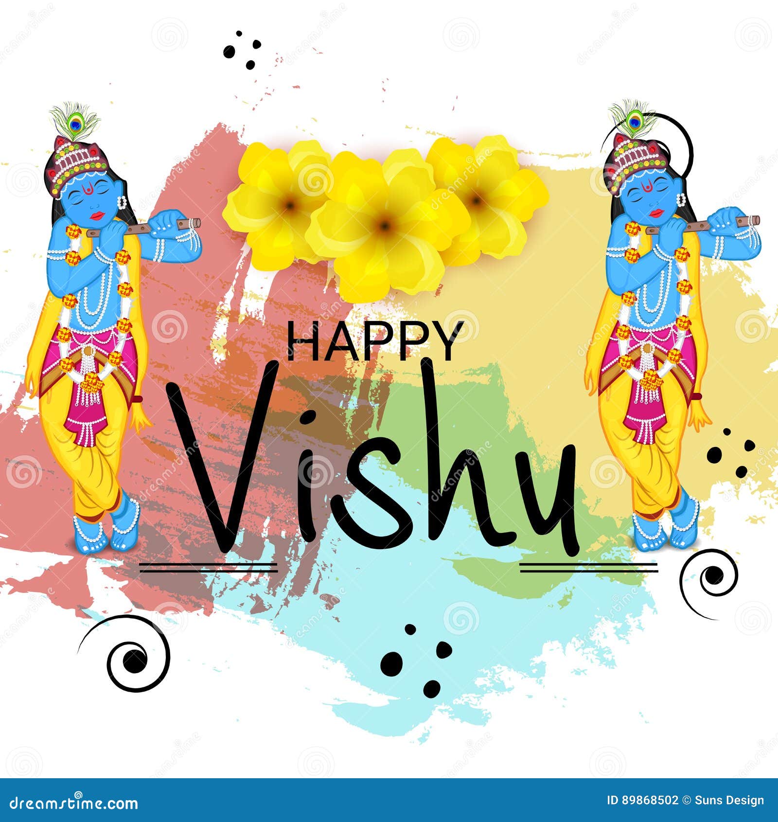 Happy Vishu. stock illustration. Illustration of state - 89868502