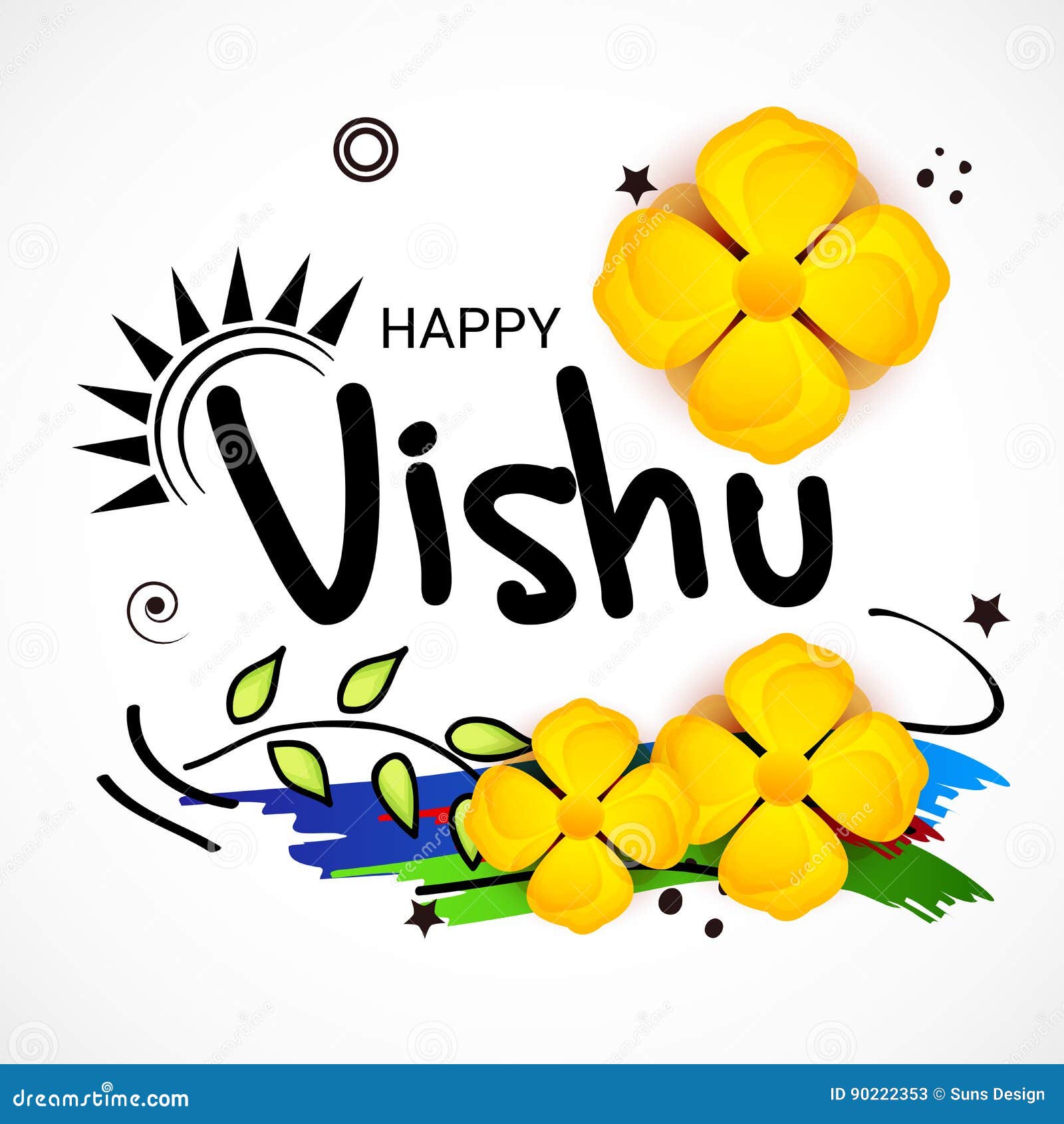 Happy Vishu. stock illustration. Illustration of effects - 90222353