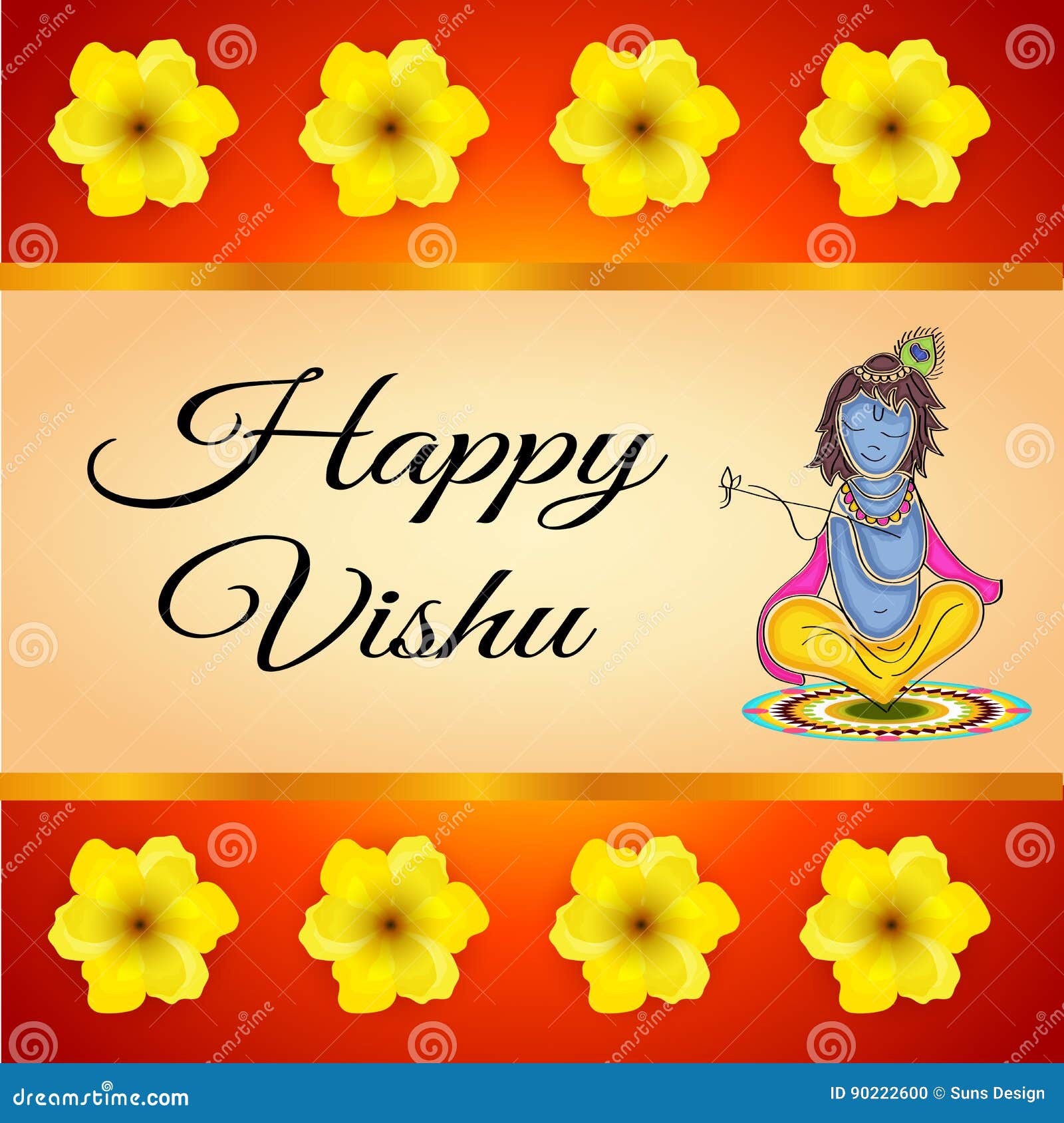 Happy Vishu. stock illustration. Illustration of prosperity - 90222600