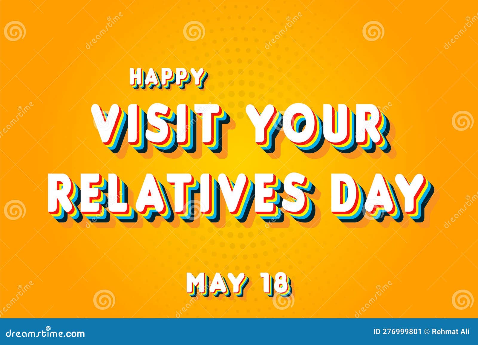 Happy Visit Your Relatives Day, May 18. Calendar Of May Retro Text ...