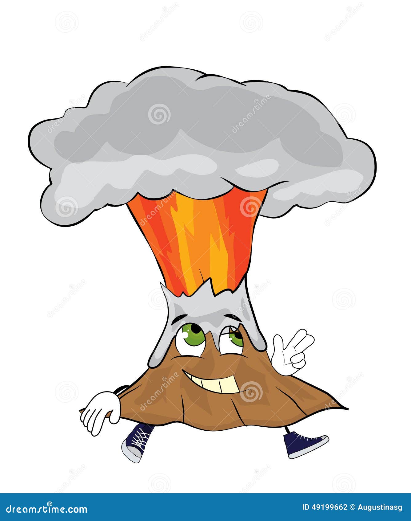 Happy Volcano Cartoon Stock Illustration - Image: 49199662