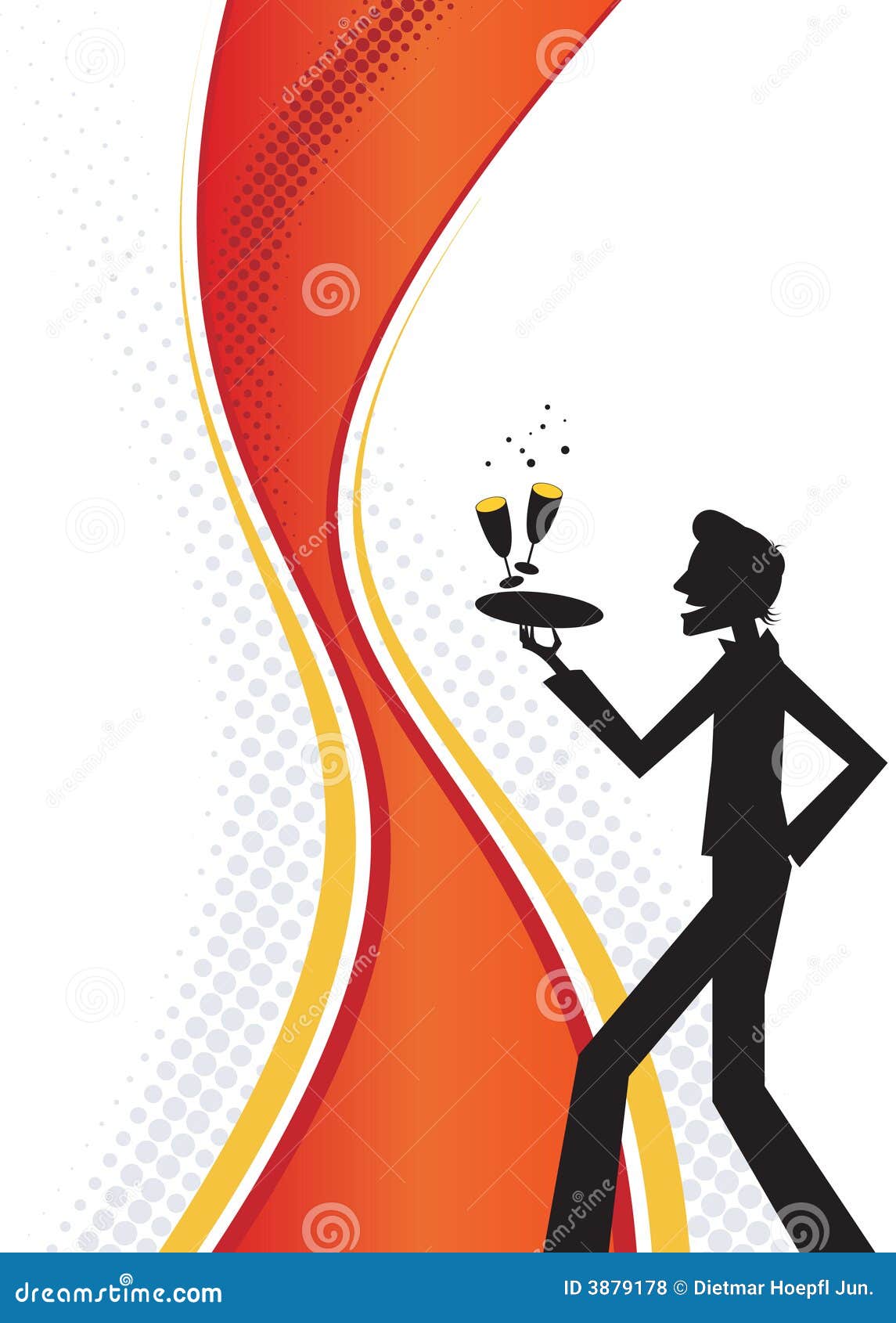 Happy Waiter Graphic stock vector. Illustration of designed - 3879178