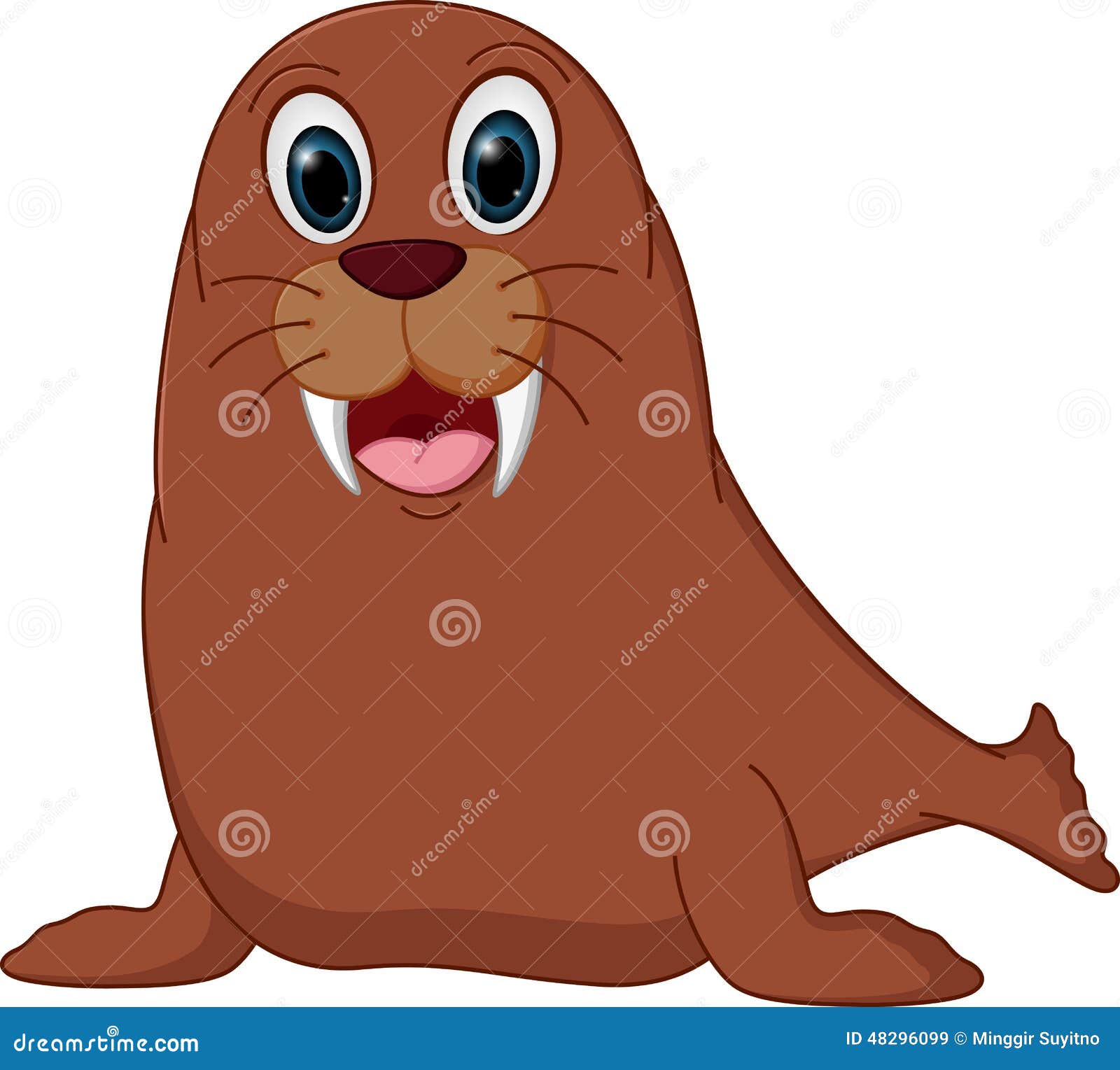 Happy walrus cartoon stock vector. Illustration of cheerful - 48296099