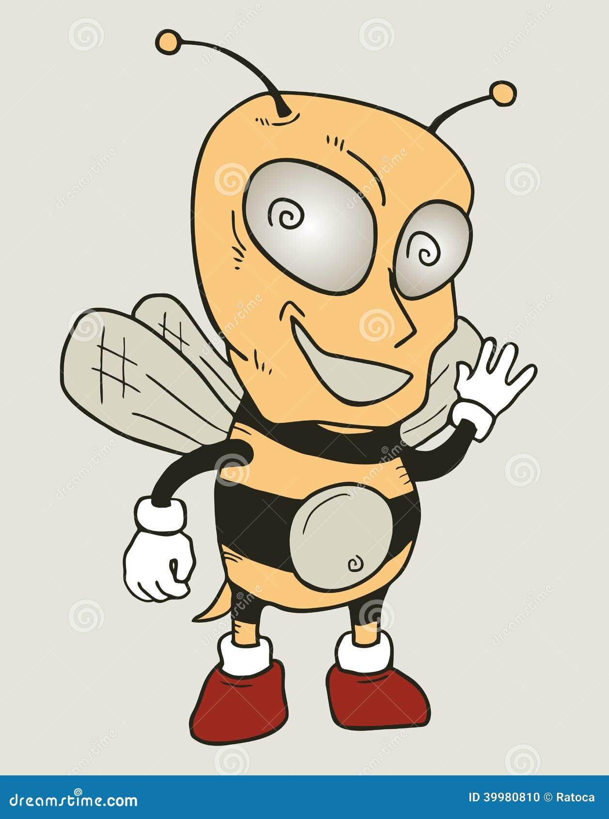 Happy wasp stock vector. Illustration of design, color - 39980810