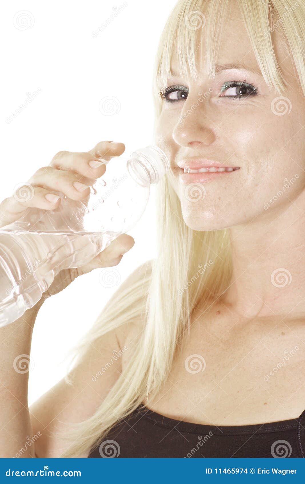 Happy with water stock photo. Image of female, bottle - 11465974