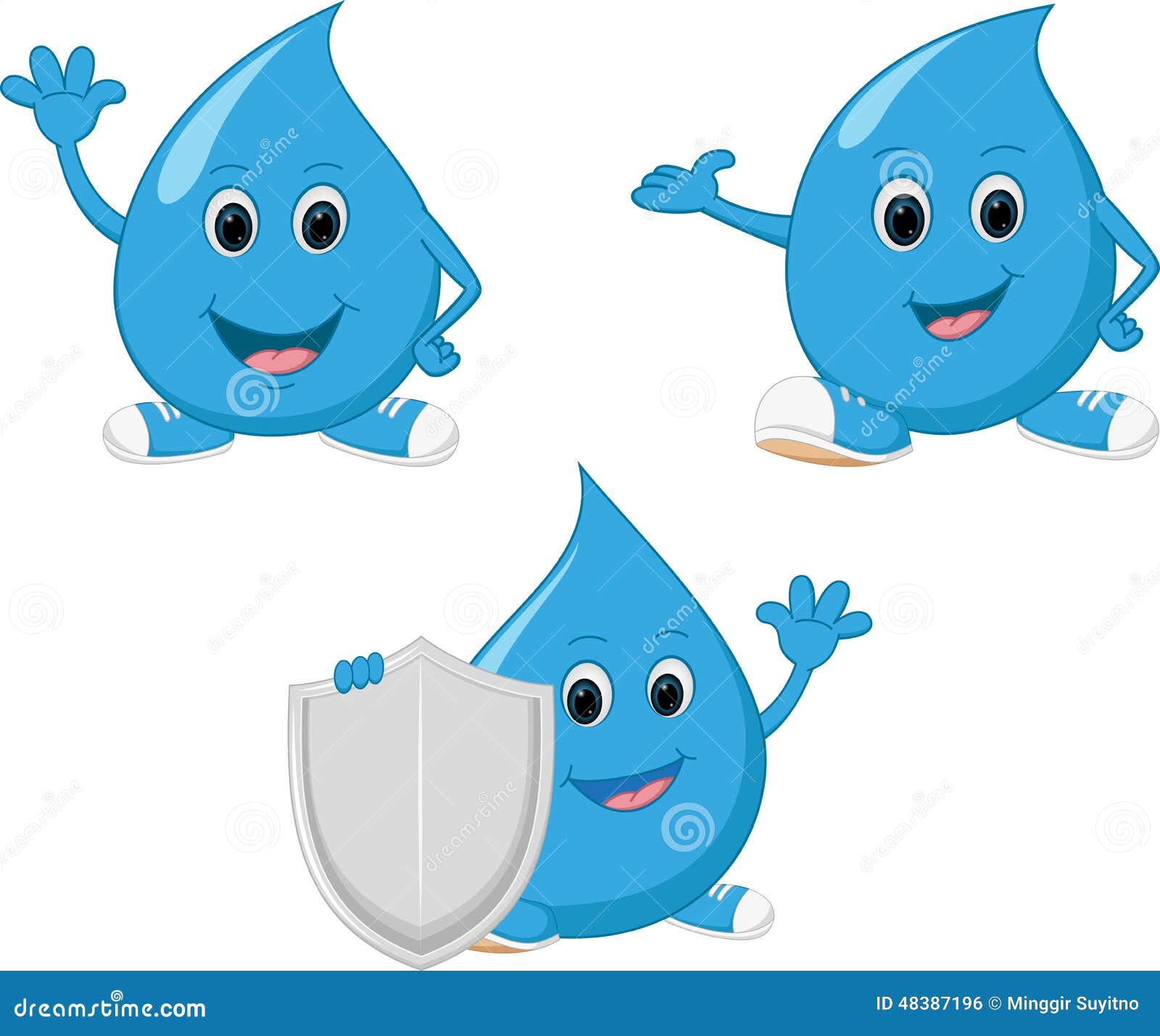 Happy water drop cartoon stock vector. Illustration of isolated - 48387196