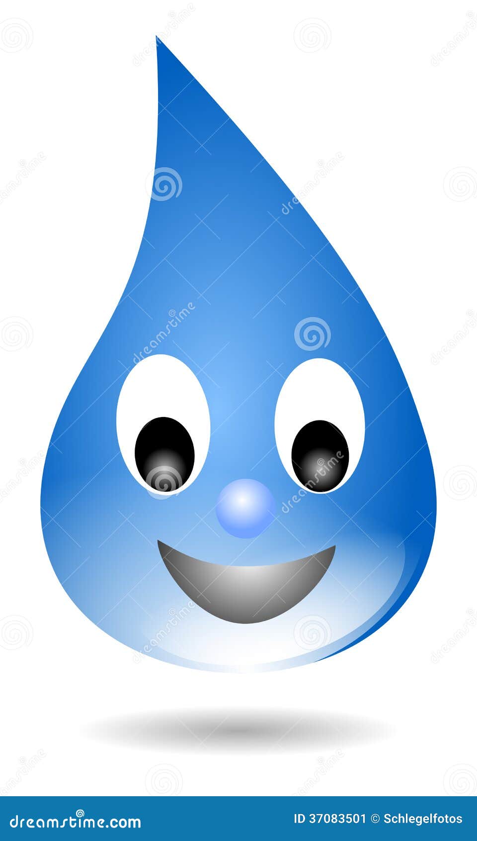 Happy Water Drop Cartoon Character Design Vector Illustration ...
